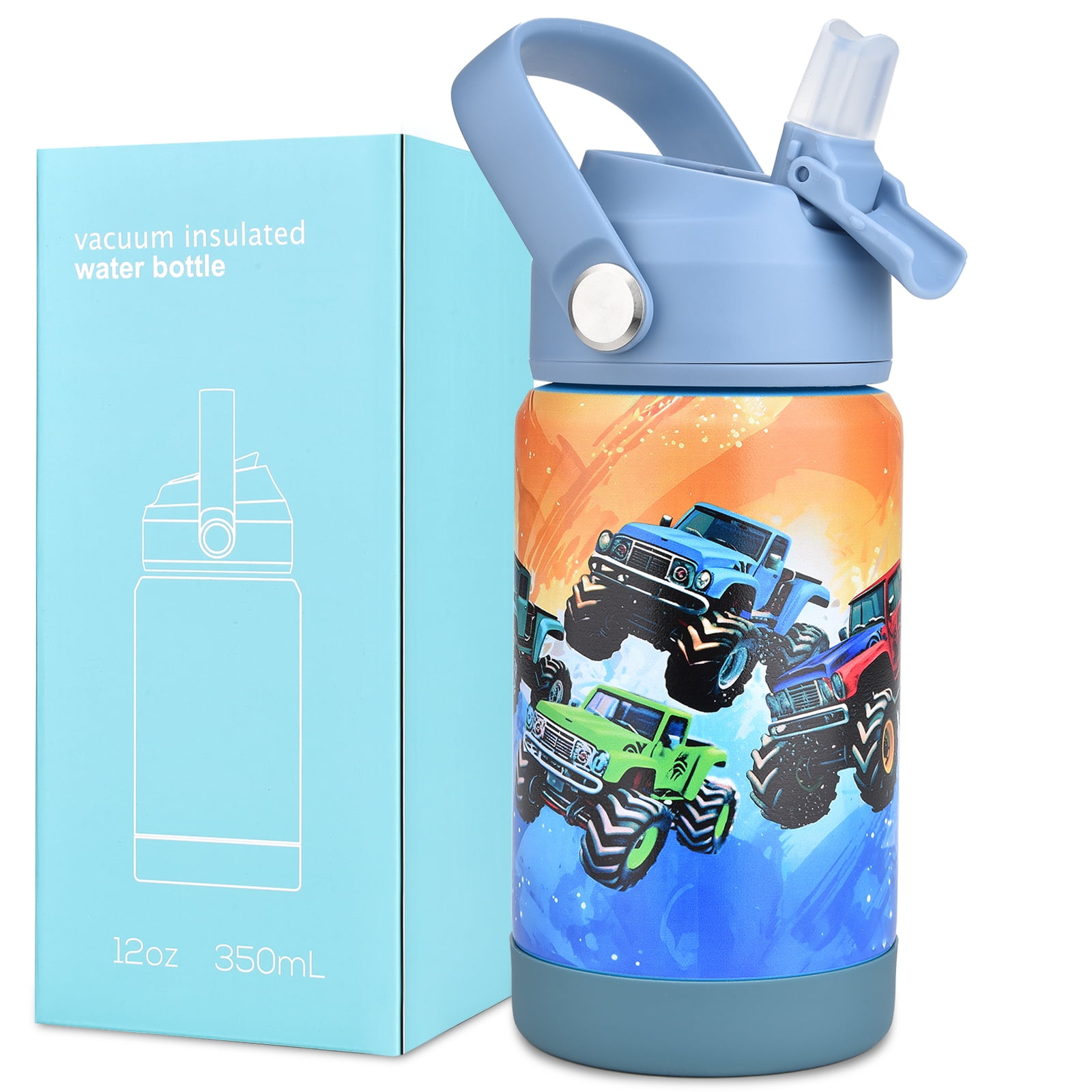 CaseTown 12oz Kids Insulated Water Bottle, Leak-proof Toddler Cup With ...