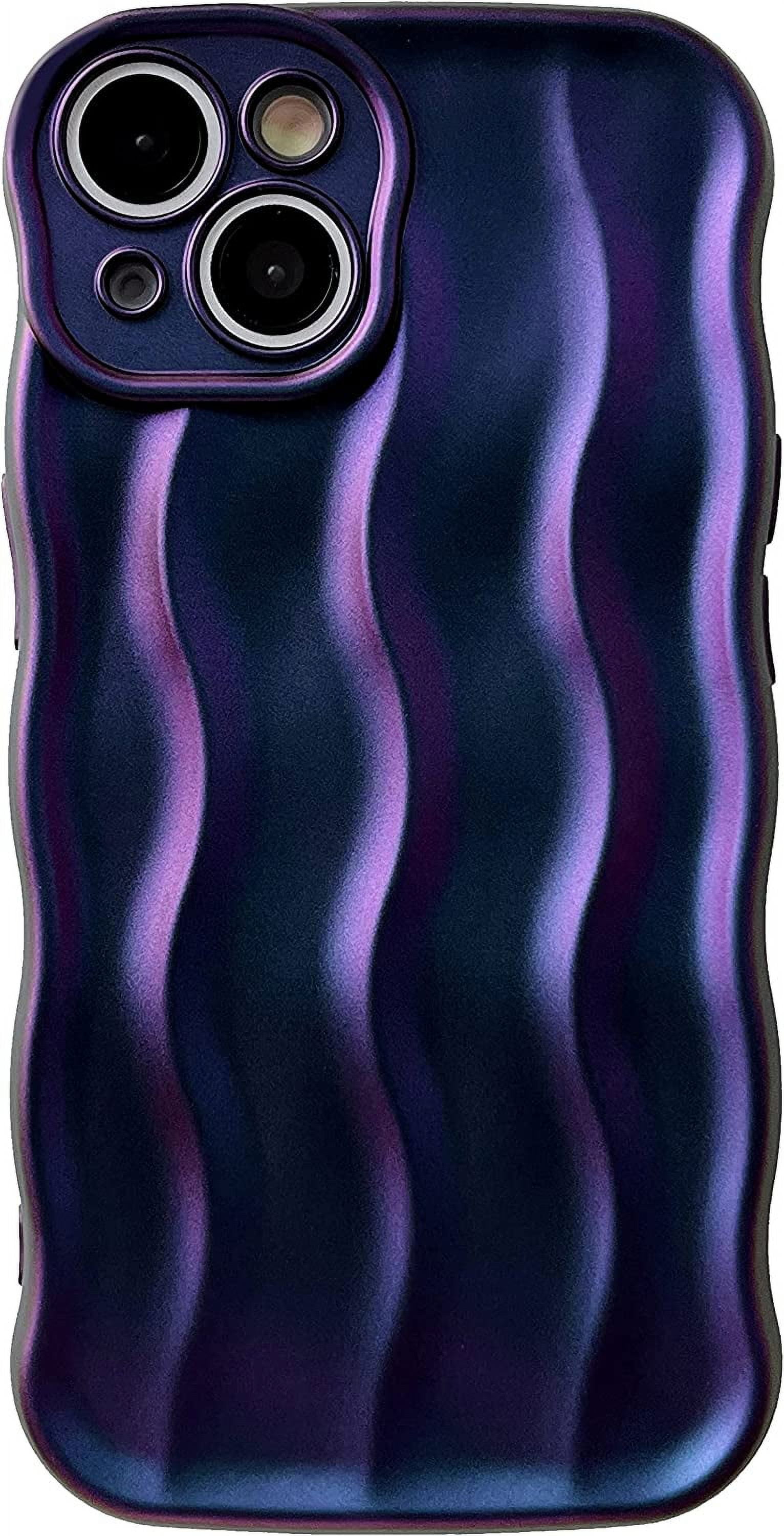 Caseative Water Ripple Pattern Curly Wave Frame Soft Compatible with iPhone Case (Purple,iPhone ...