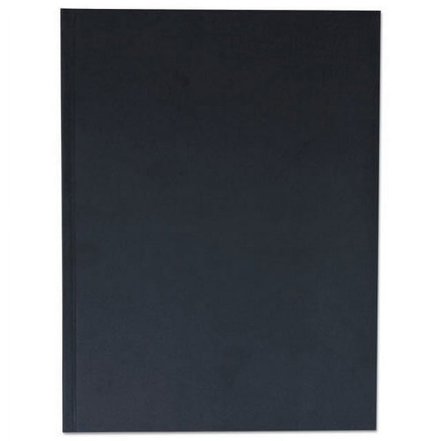 Casebound Hardcover Notebook, Wide/Legal Rule, Black Cover, 10.25 x 7. ...