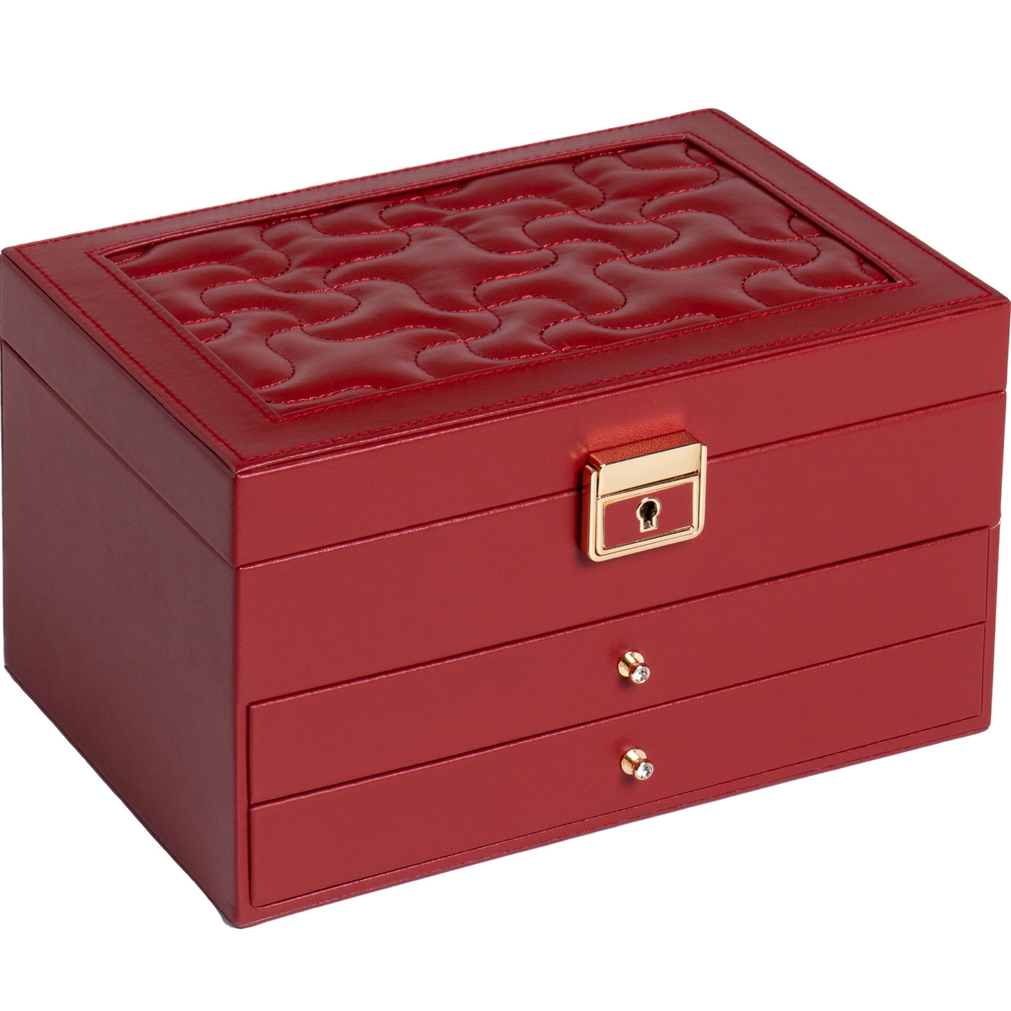 Casegrace 3 Layer Large Jewelry Storage Box, 2 Drawers Jewelry ...