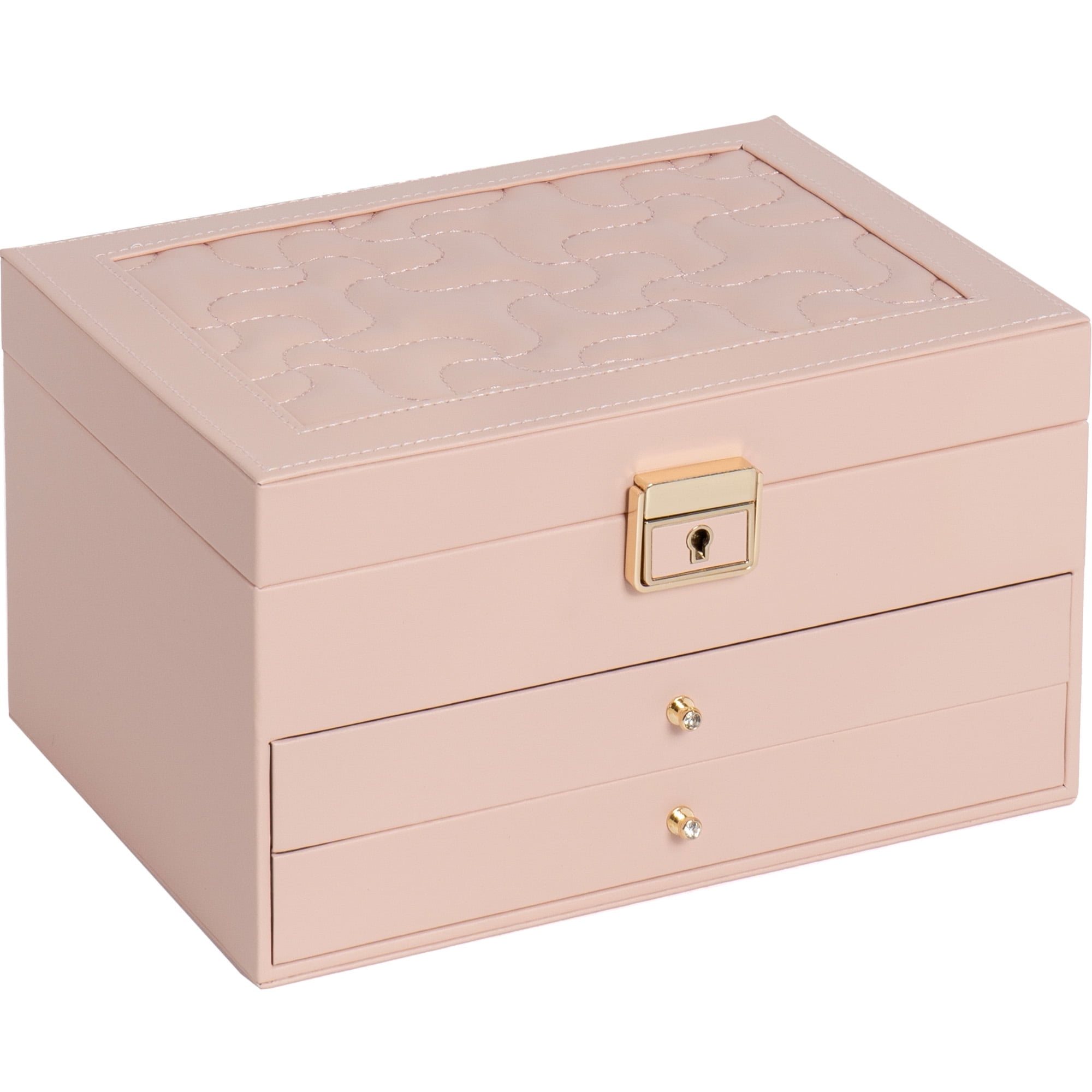 Casegrace 3 Layer Large Jewelry Storage Box, 2 Drawers Jewelry ...