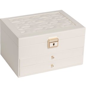 Unique Bargains 2 Layer Jewelry Box PU Leather Jewelry Organizer Case ...