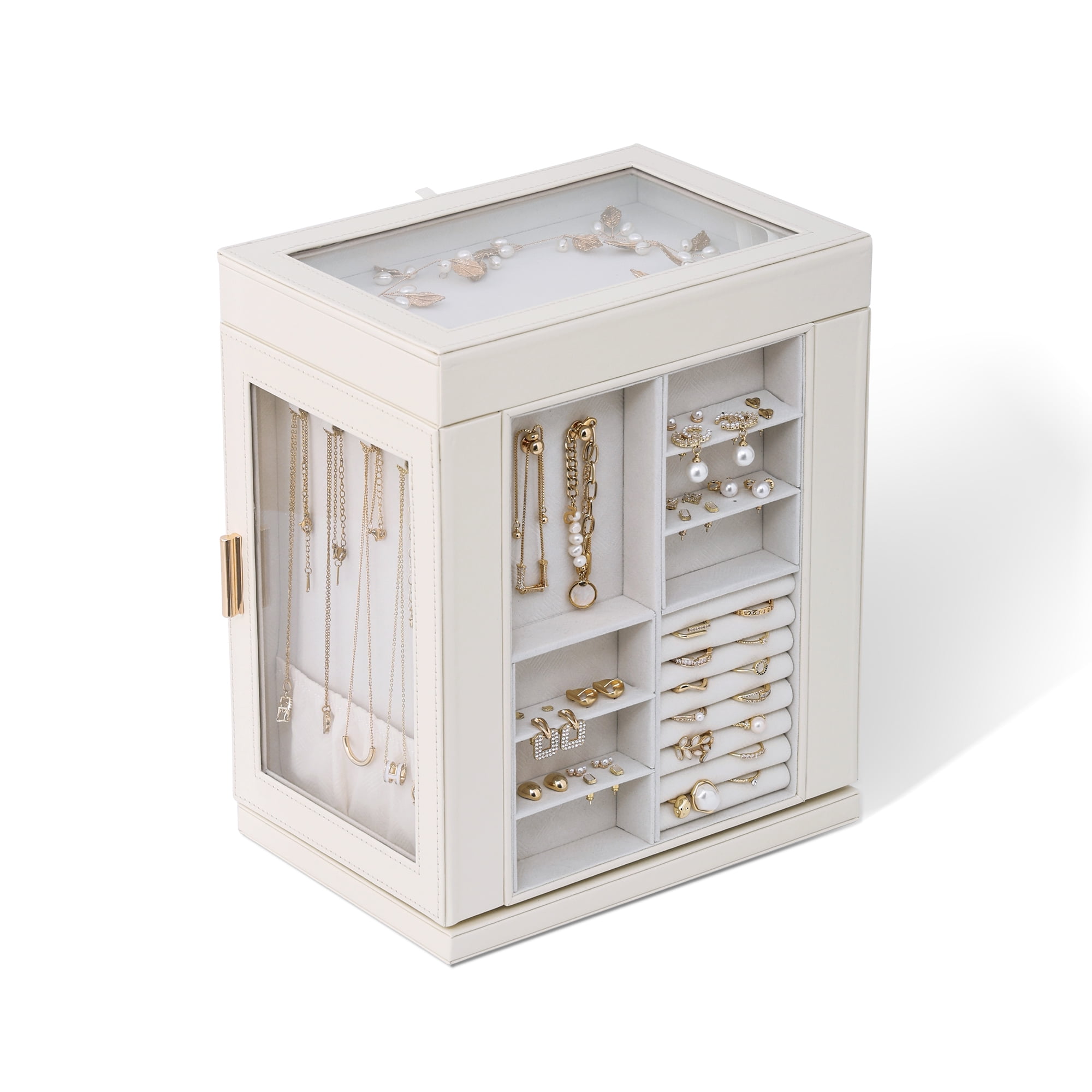 Casegrace 360° Rotating 6-Tier Huge Jewelry Organizer Box with 5 ...