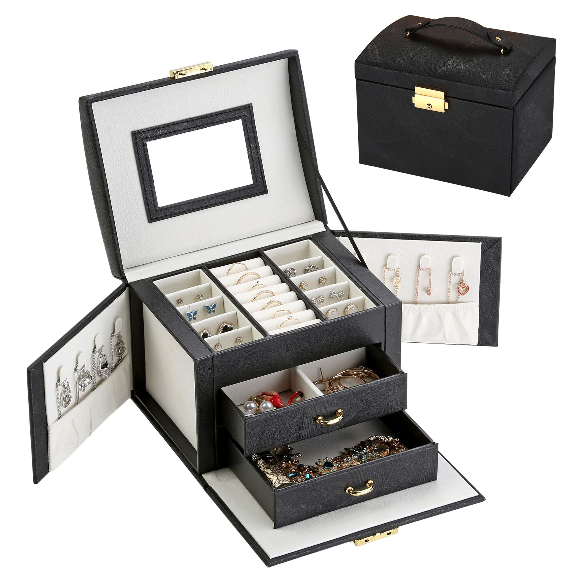 1/2/5 Pcs Velvet Jewelry Ring Boxes Earring Gift Storage Boxes Wedding ...