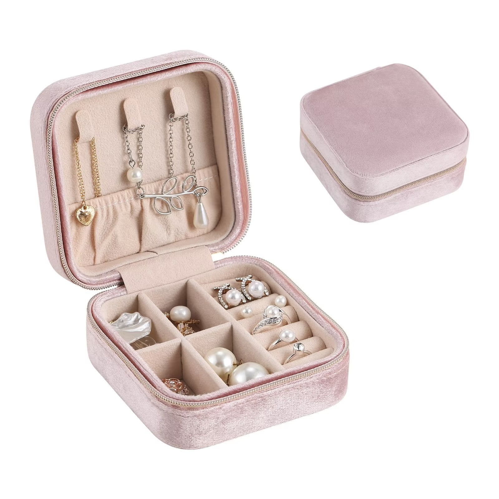 Casegrace Travel Portable Jewelry Box for Women Girl Velvet Jewellery ...