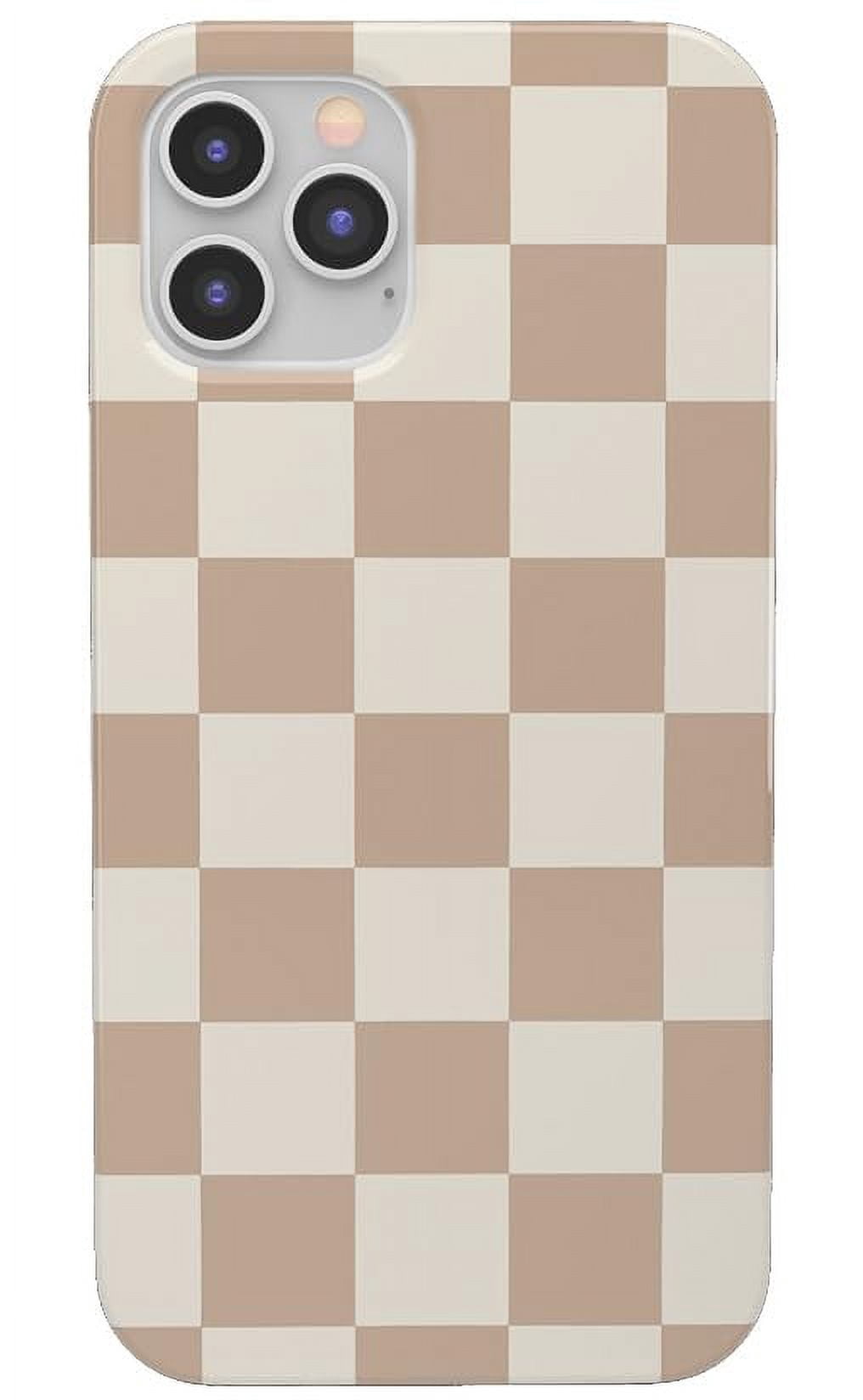 Casely iPhone 12/12 Pro Case | Fit Check | Neutral Checkerboard Checkered Case - Walmart.com
