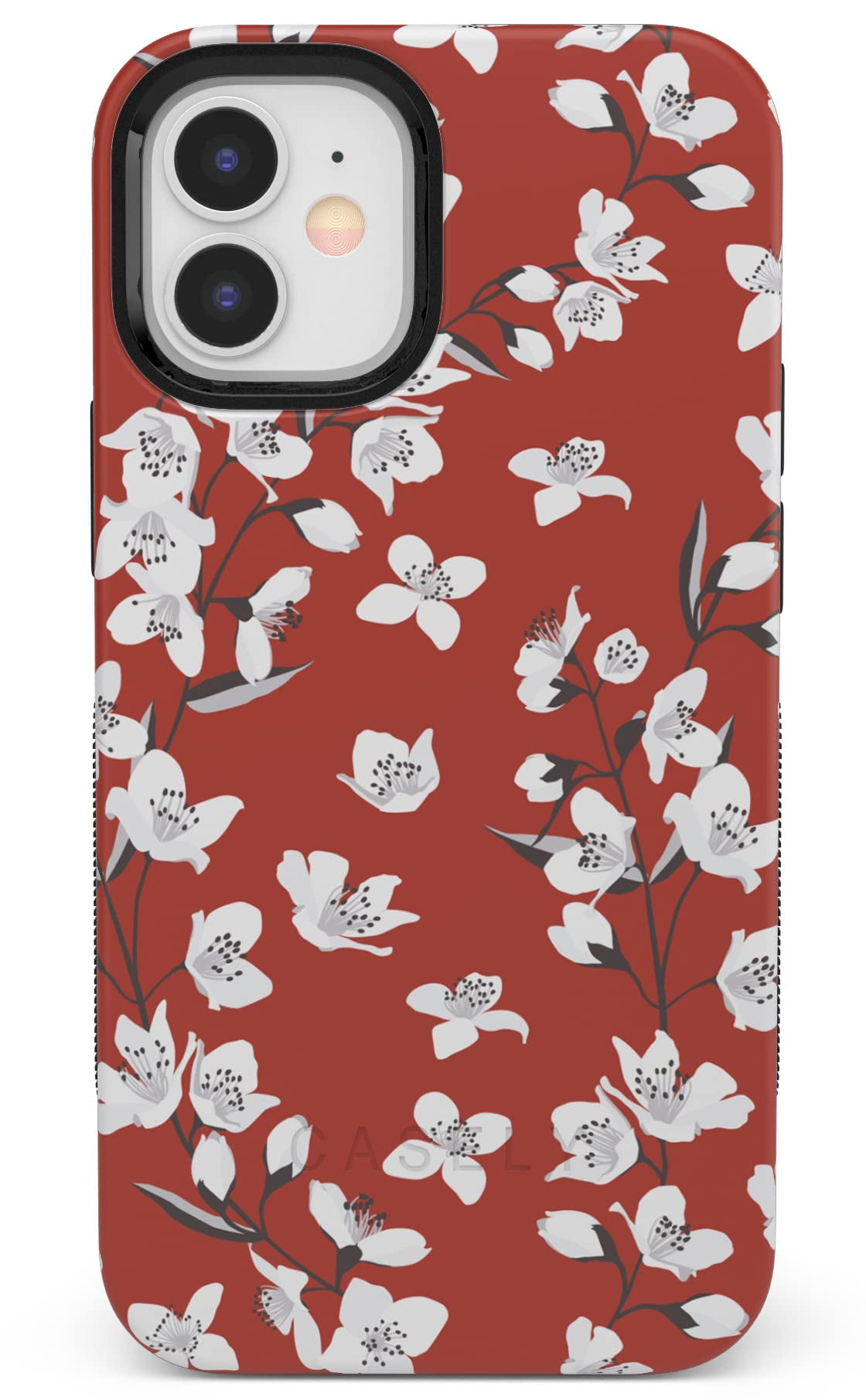 Casely iPhone 12 Mini Case | Red Cherry Blossom Floral Case - Walmart.com