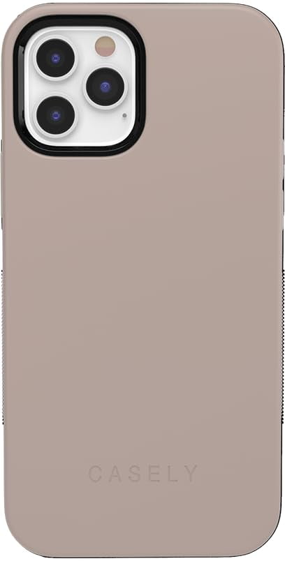 Casely iPhone 12 Pro Max Case | Compatible with MagSafe | Taupe on Nude | Solid Beige Color ...