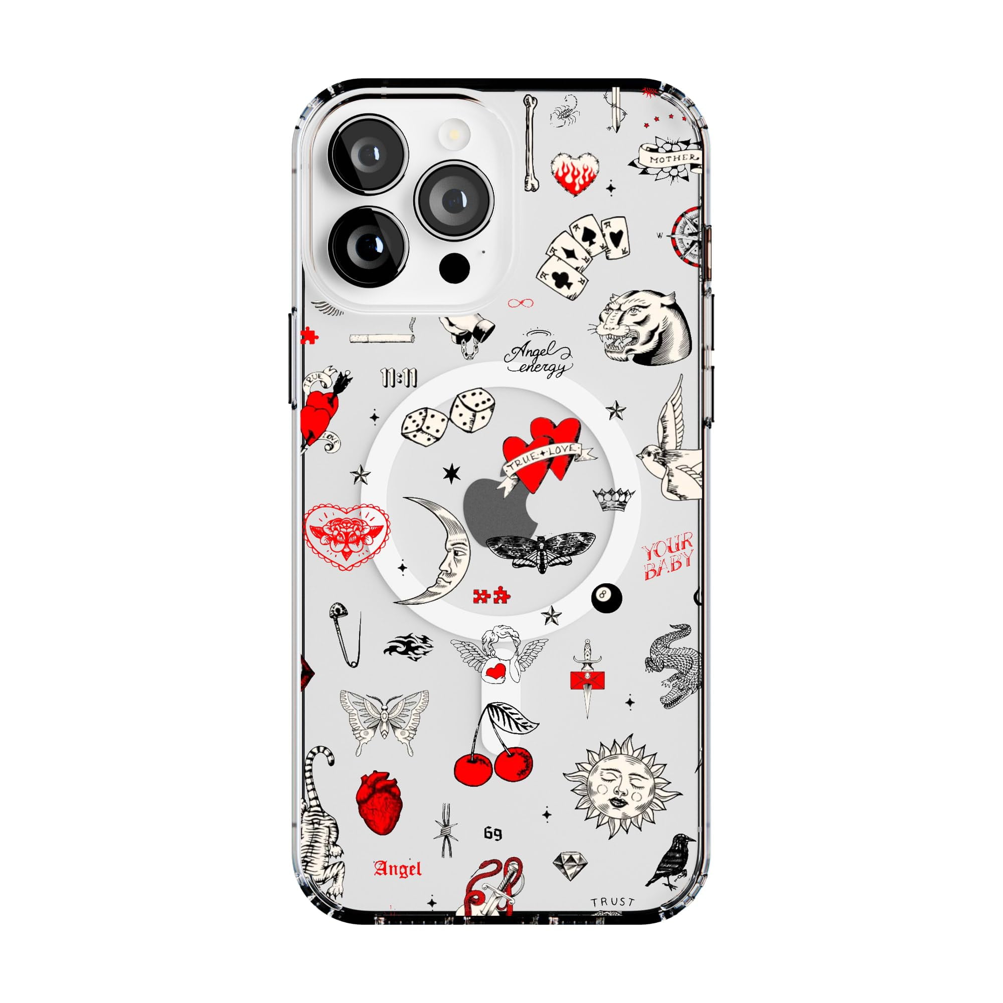 Casely iPhone 13 Pro Max Case | Not a Phase | Clear Flash Tattoo ...