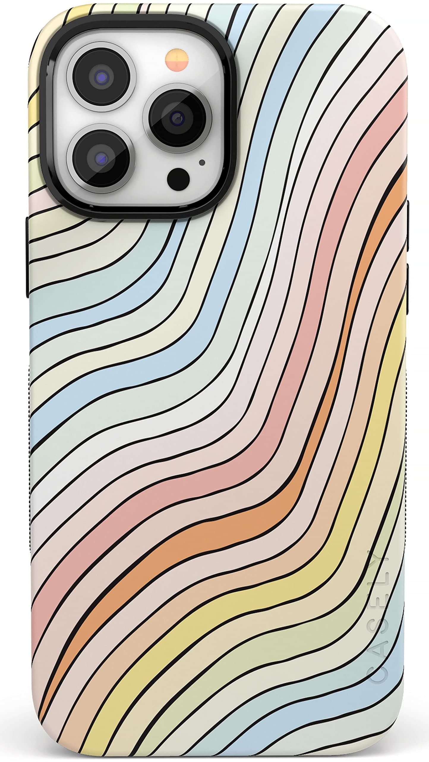 Casely iPhone 14 Pro Case | Ride The Wave | Pastel Rainbow Lined Case ...