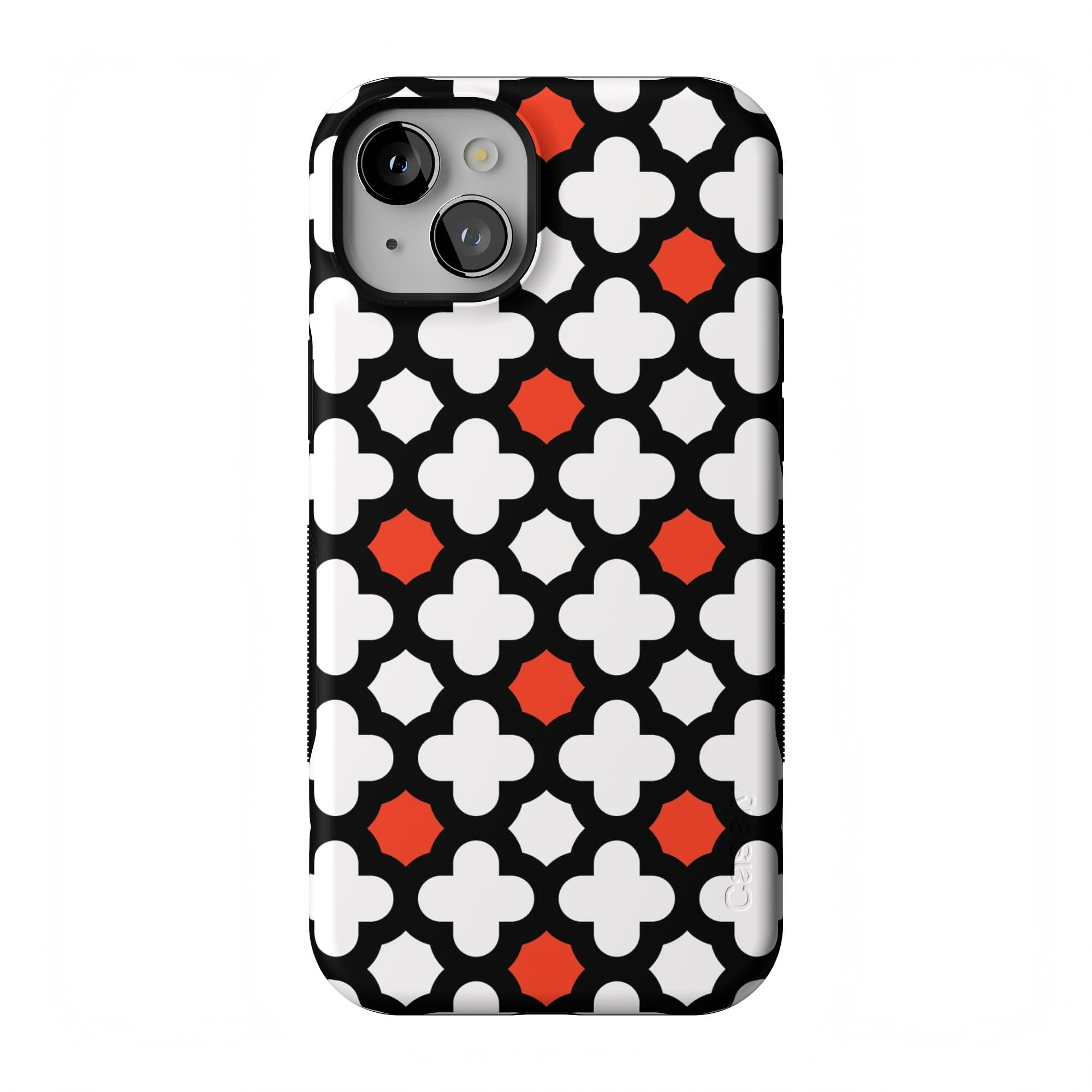 Casely iPhone 15 Plus Case | Red Lattice Tile | High Contrast ...