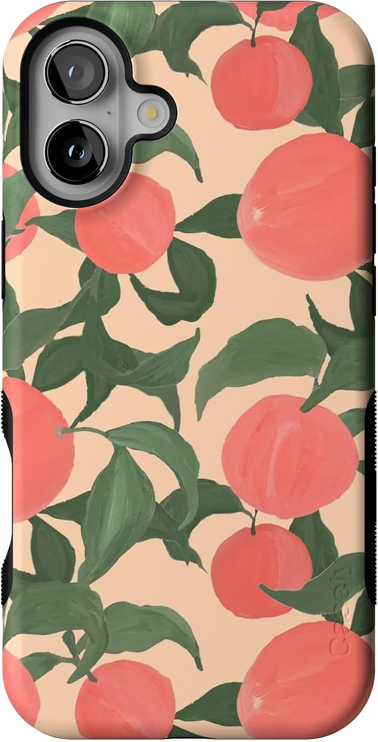 Casely iPhone 16 Case | Feeling Peachy | Blush Vines | Compatible with MagSafe | Bold Protective ...