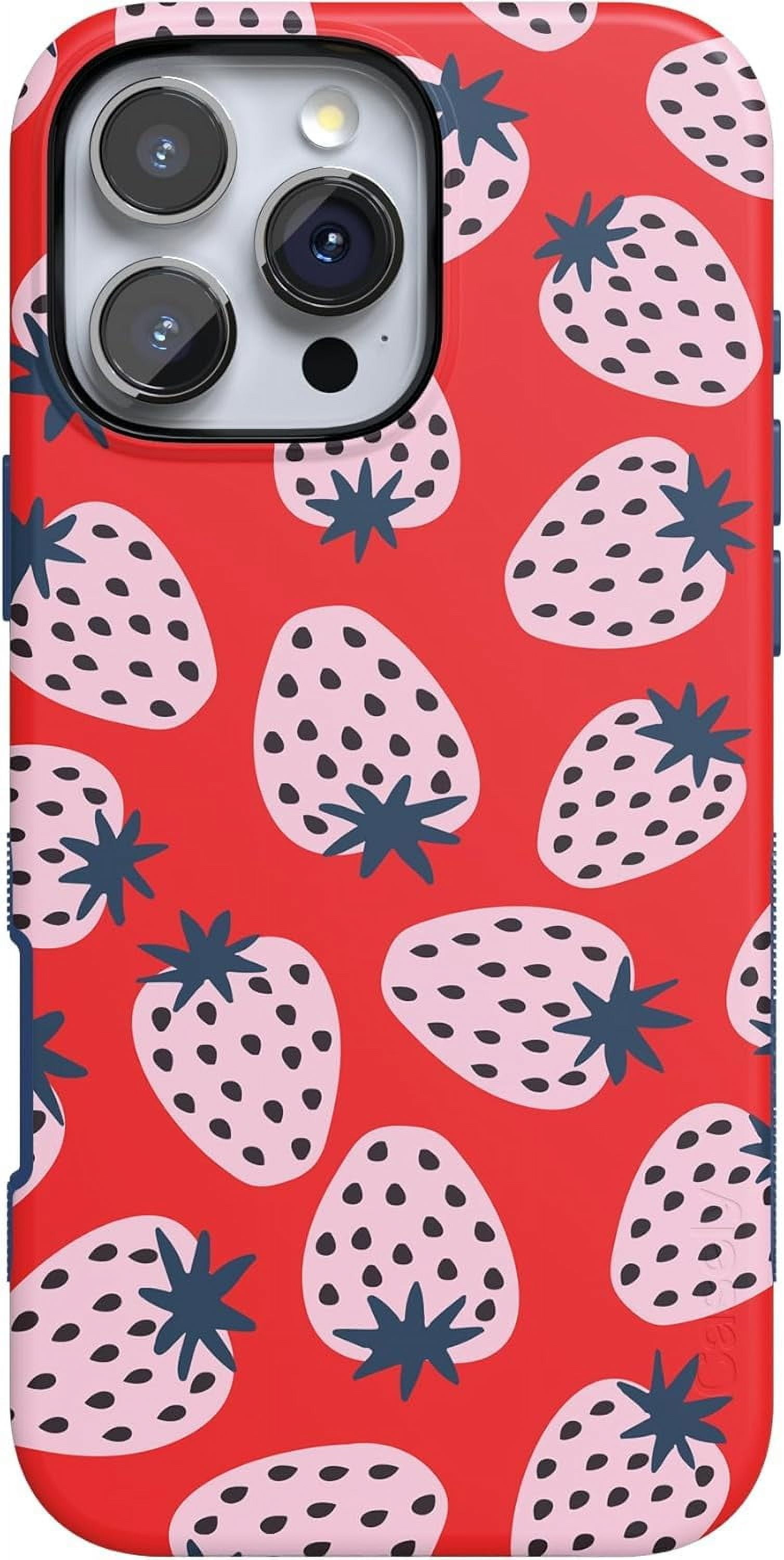 Casely iPhone 16 Pro Max Case | I'd Pick You | Red Strawberry | Compatible with MagSafe | Bold ...