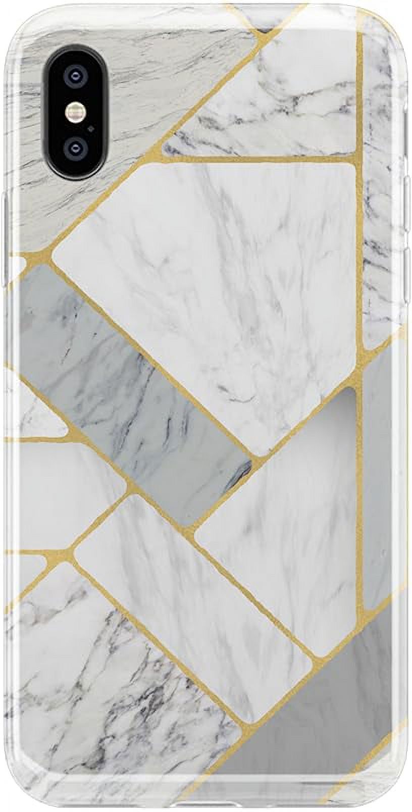 Casely iPhone X/XS Case | Geo White and Gold Marble Hard Shell Phone ...