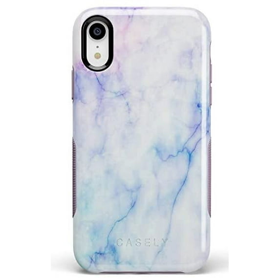 Casely iPhone XR Case | Blue & Purple Cotton Candy Marble Case ...