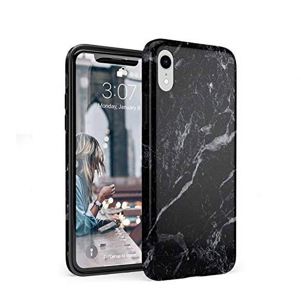 Casely iPhone XR Case | Sleek Black Marble Case - Walmart.com