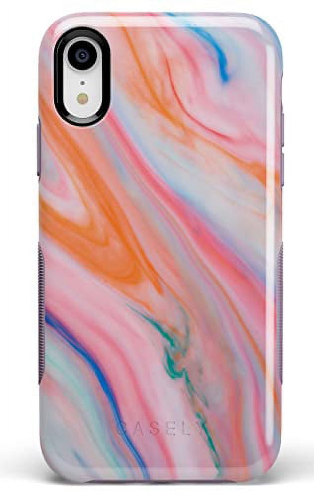 Casely iPhone XR Phone Case | Rainbow Marble Swirl iPhone Case | 360 ...