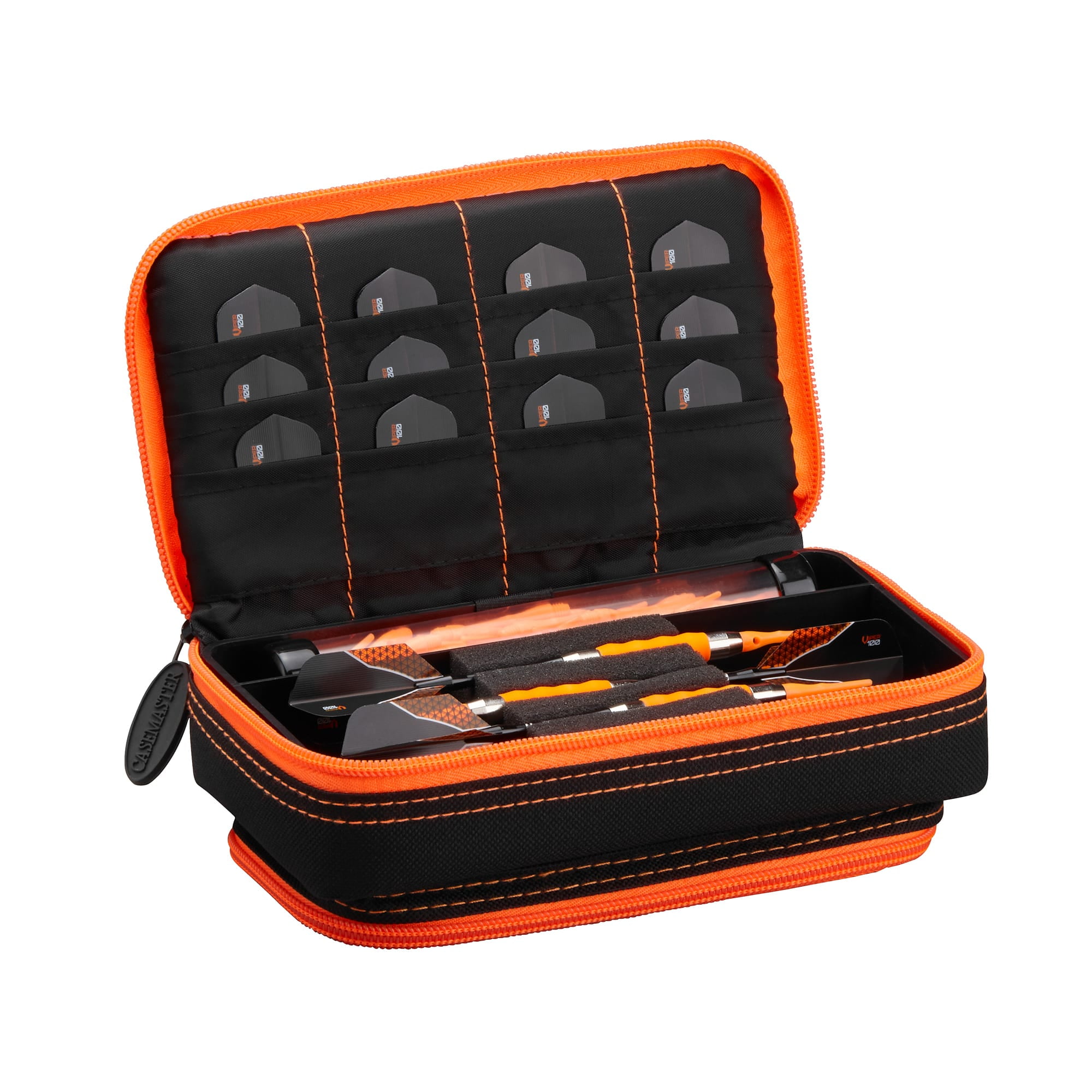 Casemaster Plazma Plus Dart Case Black with Orange Zipper and Phone ...