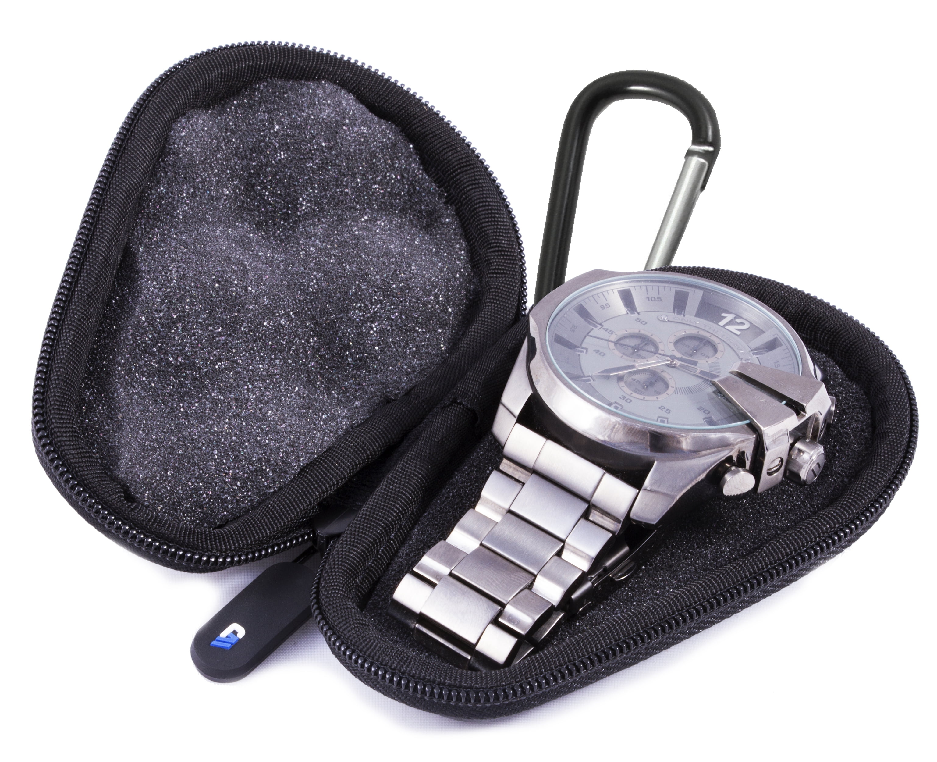 Casematix Watch Box Travel Case for Stainless Steel Metal Band Mens and ...