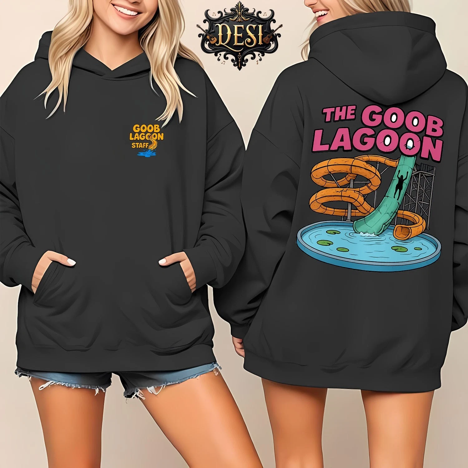 Caseoh Hoodies Goob Lagoon Staff 2025 Double Sided Hoodie - Walmart.com