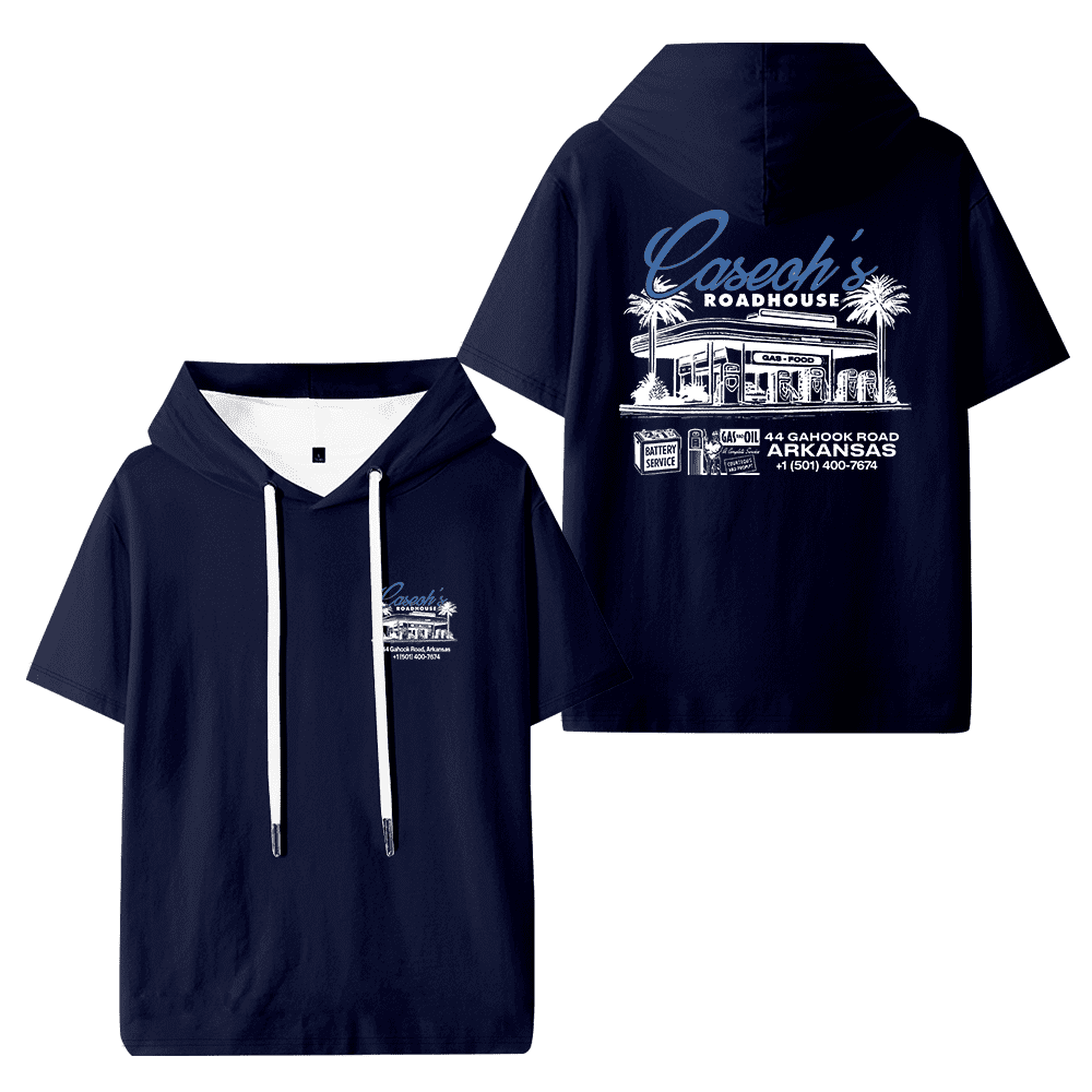 Caseoh Roadhouse Hooded T-shirt Women Men Short Sleeve Tee Casual ...