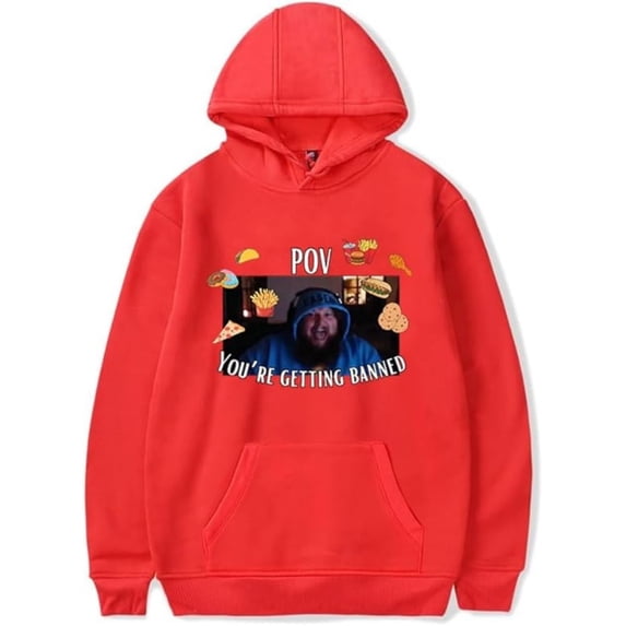 Caseoh Your're Getting Banned Fashion Hoodie Casual Neutral Long Sleeve ...