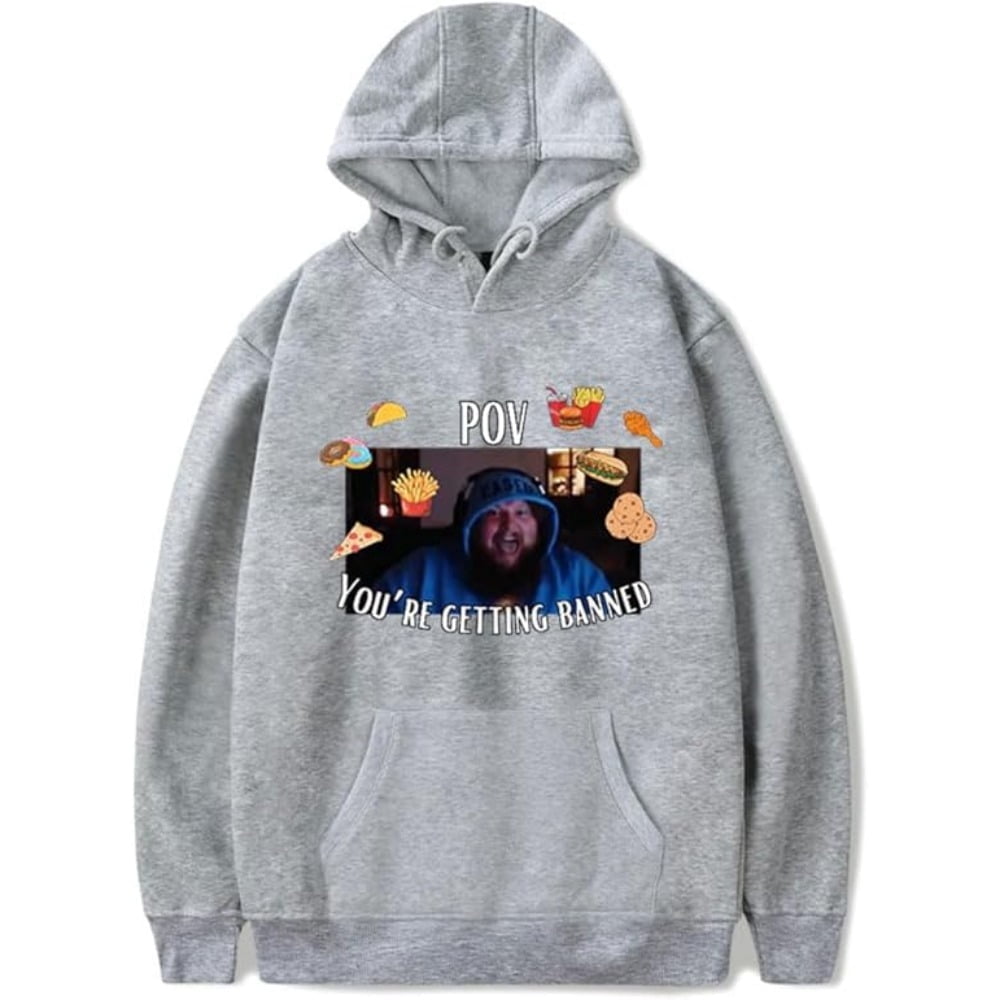 Caseoh Your're Getting Banned Fashion Hoodie Casual Neutral Long Sleeve ...