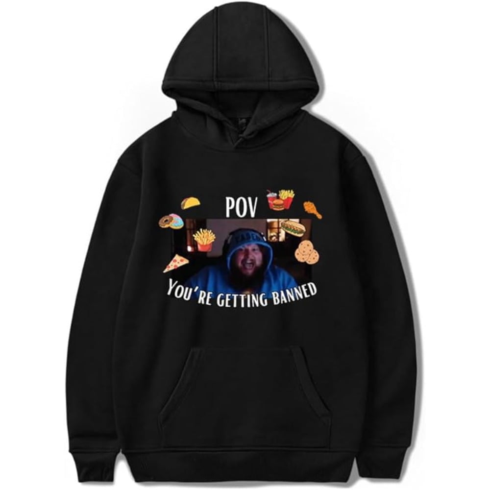 Caseoh Your're Getting Banned Fashion Hoodie Casual Neutral Long Sleeve ...