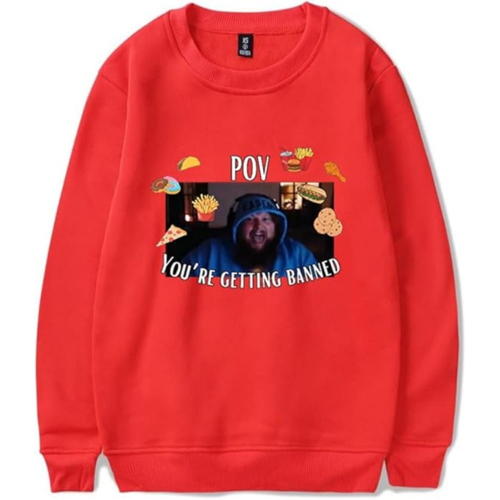 Caseoh Your're Getting Banned Sweatshirt Casual Women Men Crewneck Long ...