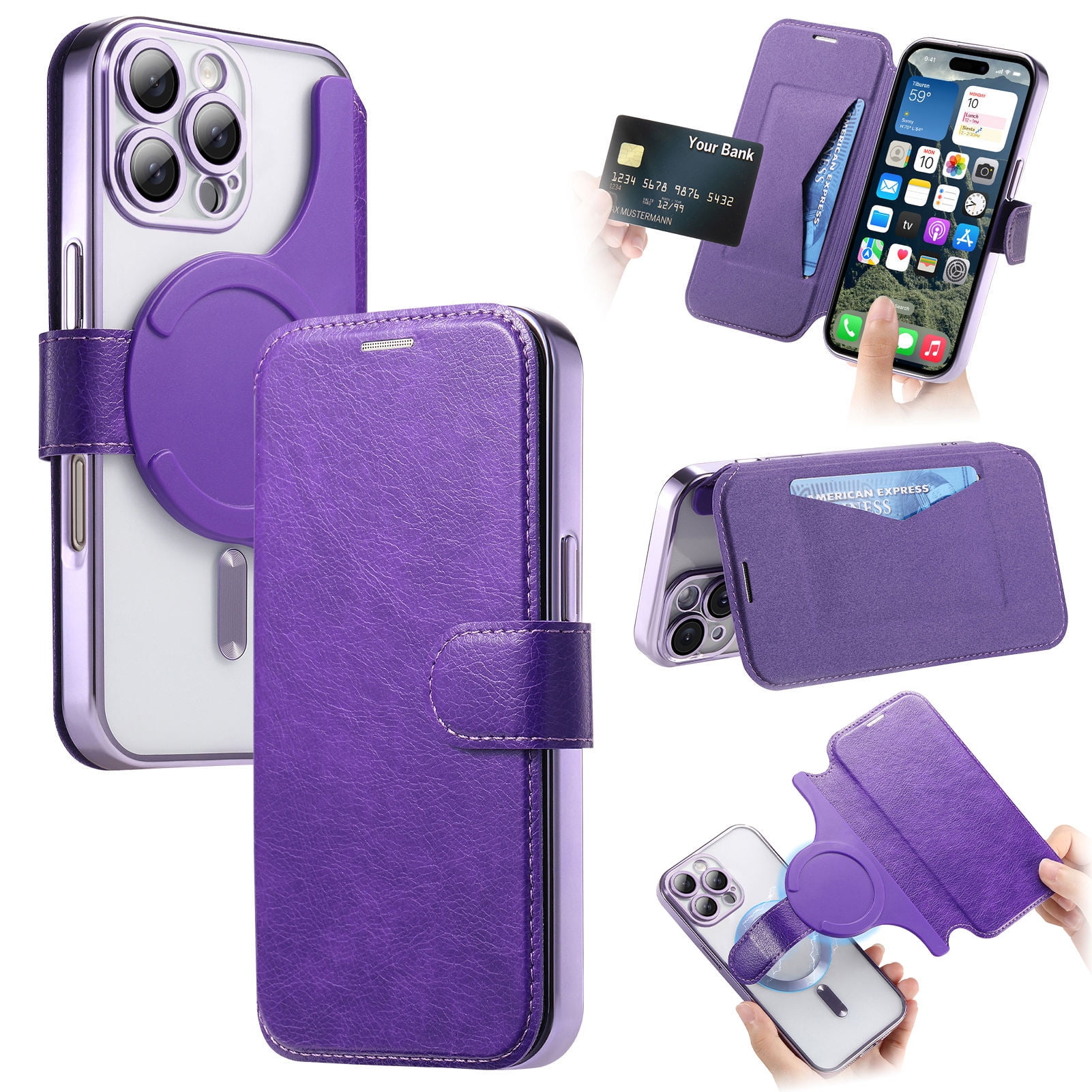 Cases for iPhone 12 Case with Card Holder [Compatible with MagSafe ...