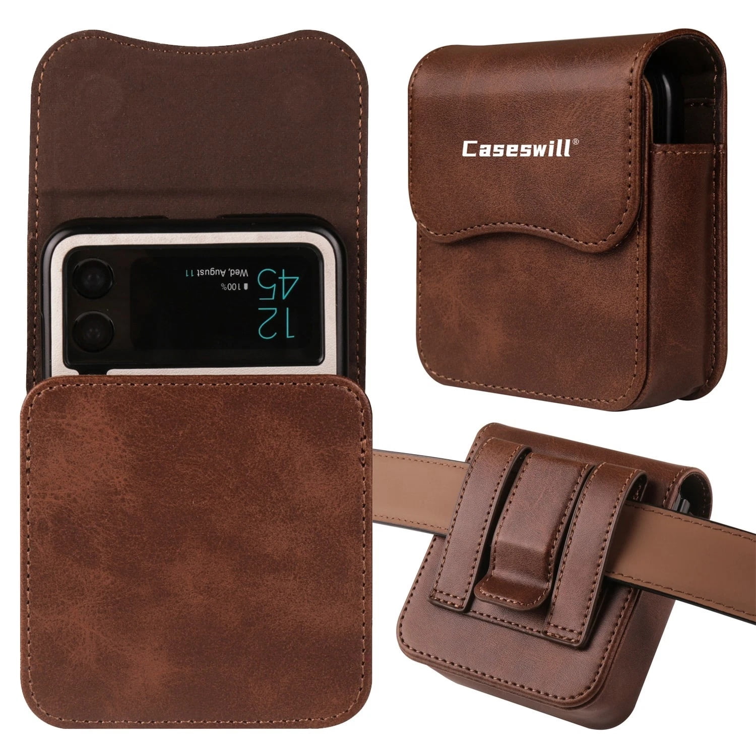 Caseswill for Samsung Galaxy Z Flip 8 Case Premium Retro Leather ...