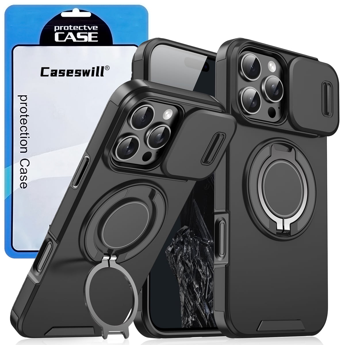 Caseswill for iPhone 15 Plus Case with 2X Screen Protector, Dual-Layer ...