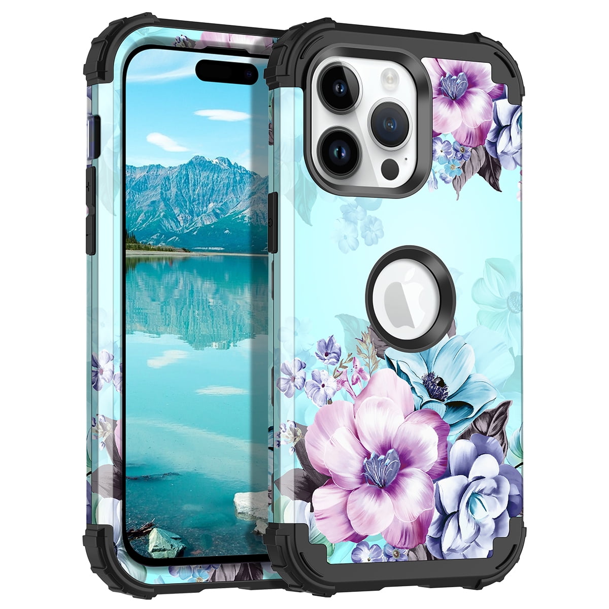 Casetego Phone Case for iPhone 14 Pro Max,Floral Heavy Duty Shockproof ...