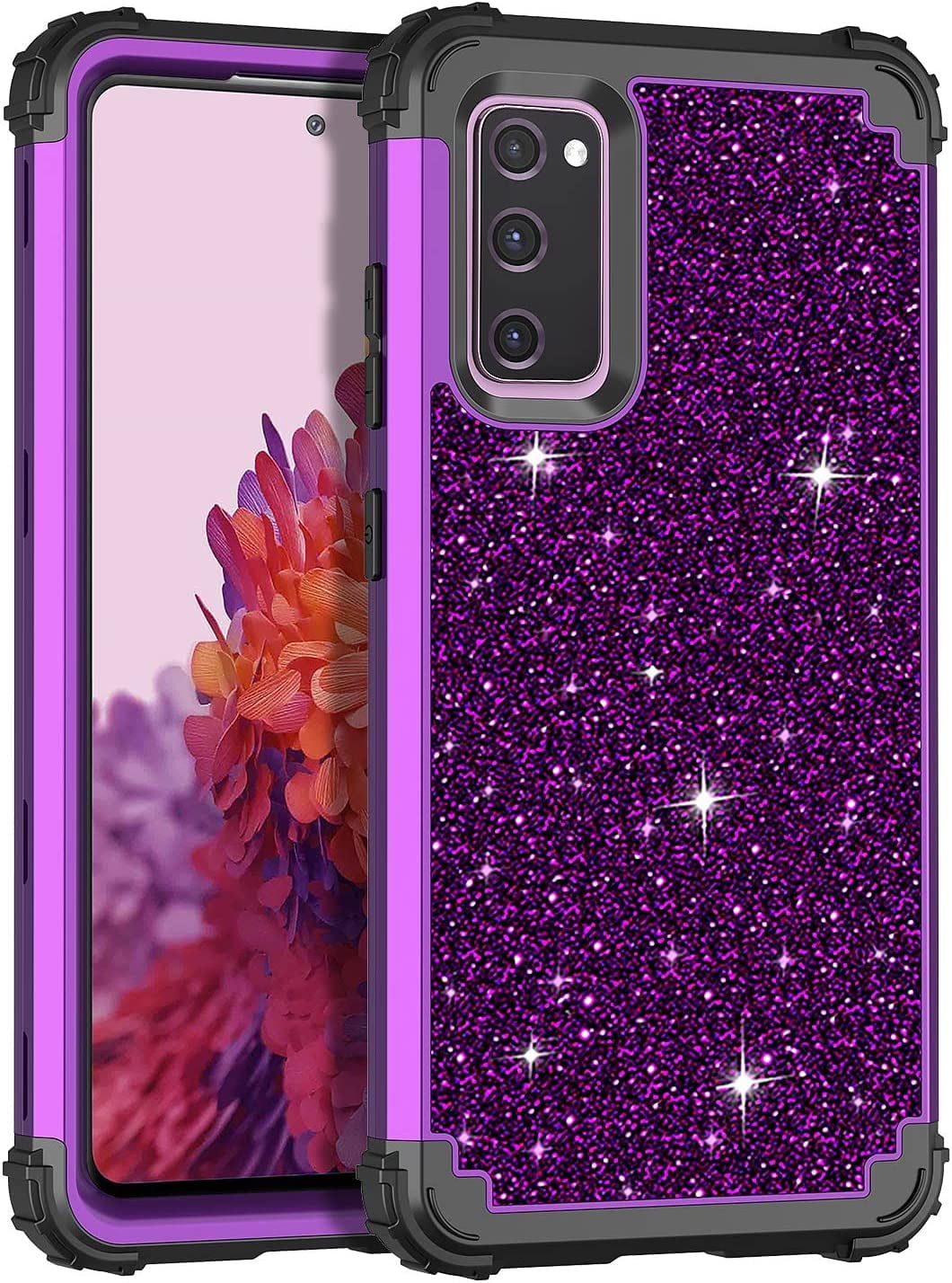 Casetego for Samsung Galaxy S20 FE 5G Case, Glitter Sparkle Bling Heavy Duty Hybrid Sturdy High ...