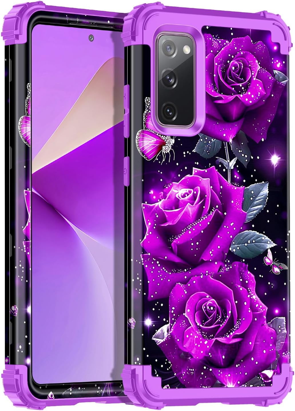 Casetego for Samsung Galaxy S20 FE 5G Case,Glow in The Dark Three Layer Heavy Duty Shockproof ...