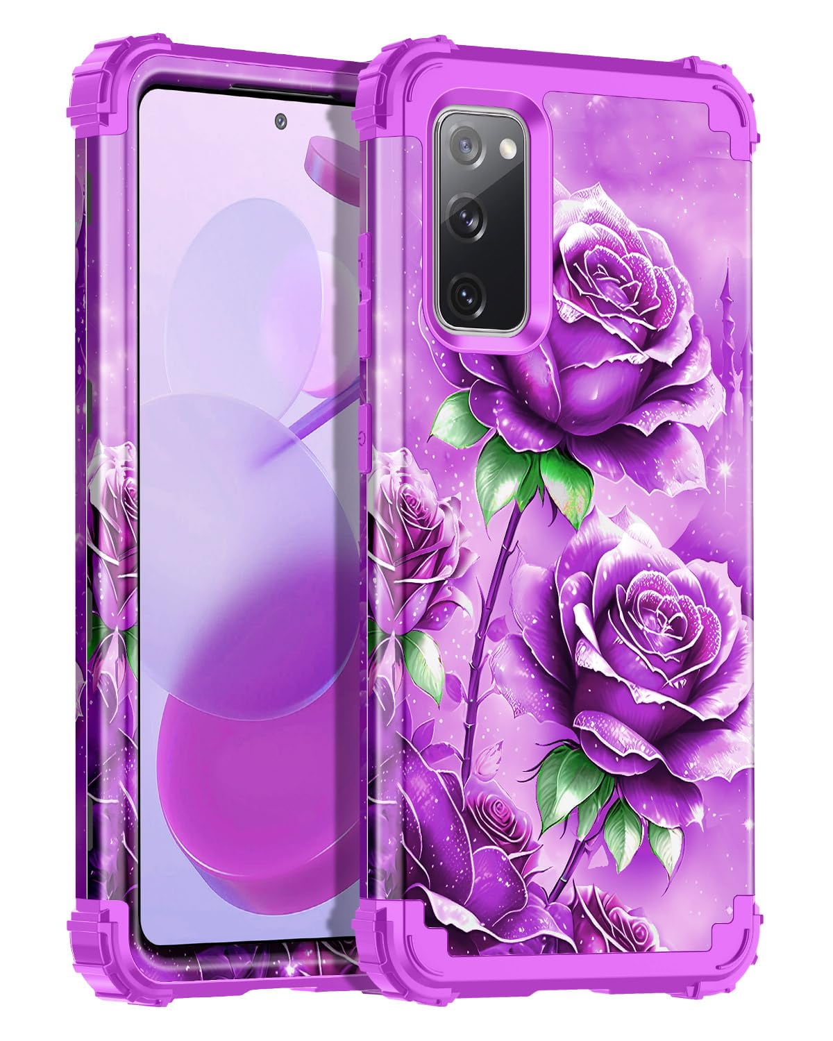 Casetego for Samsung Galaxy S20 FE 5G Case,Glow in The Dark Three Layer Heavy Duty Shockproof ...