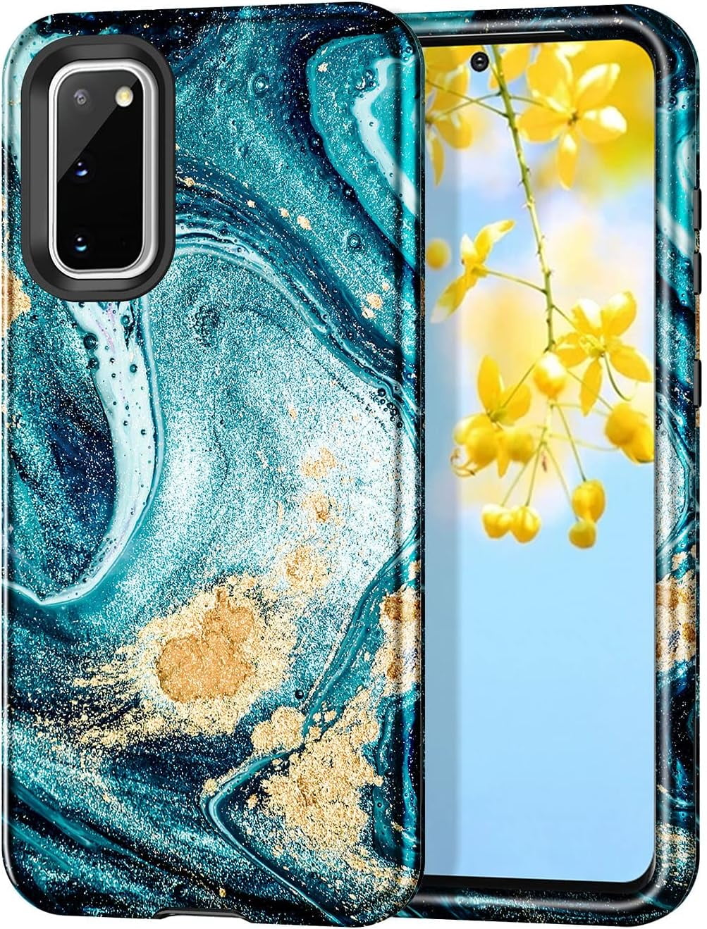 Casetego for Samsung Galaxy S20 FE 5G Case,Marble Pattern 3 in 1 Heavy ...