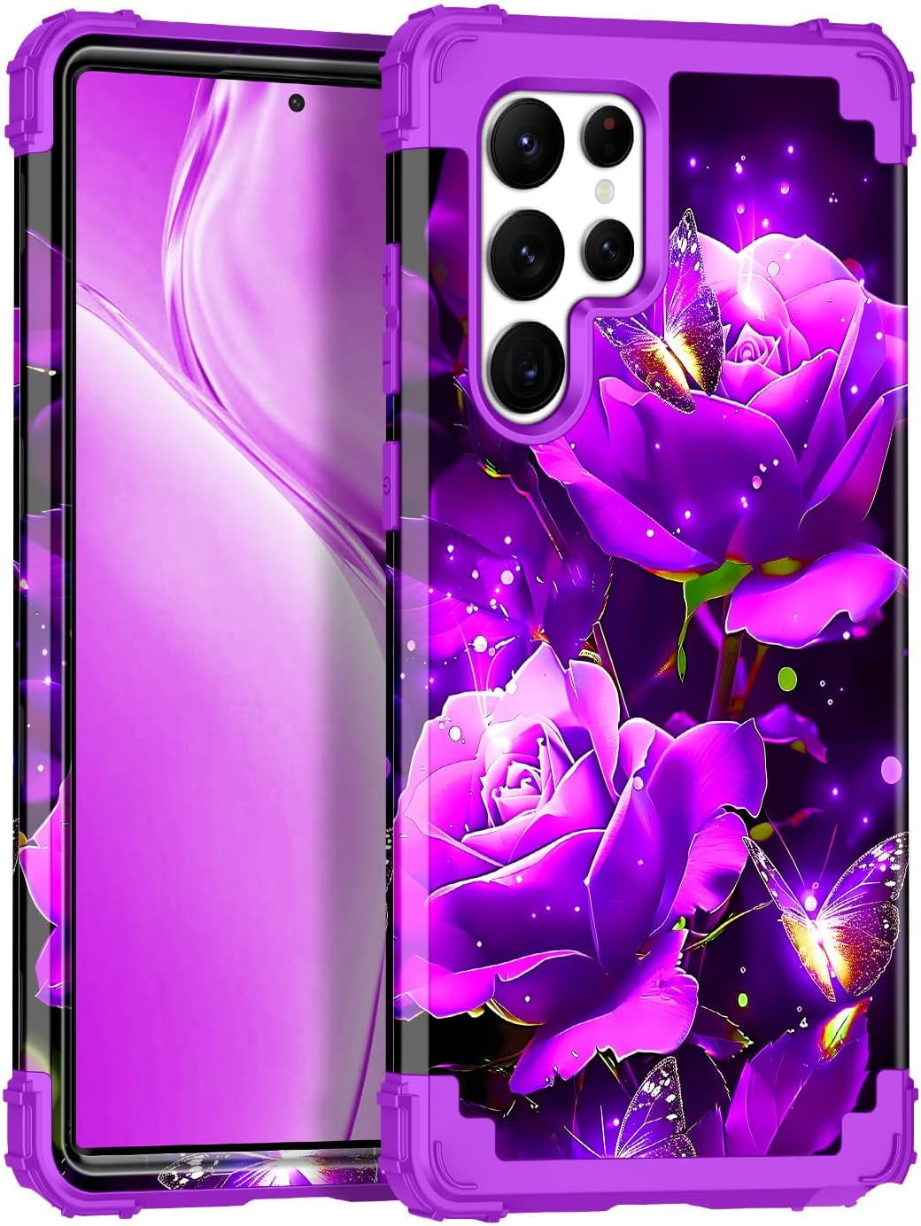 Casetego for Samsung Galaxy S22 Ultra 5G Case,Glow in The Dark Three Layer Heavy Duty Shockproof ...