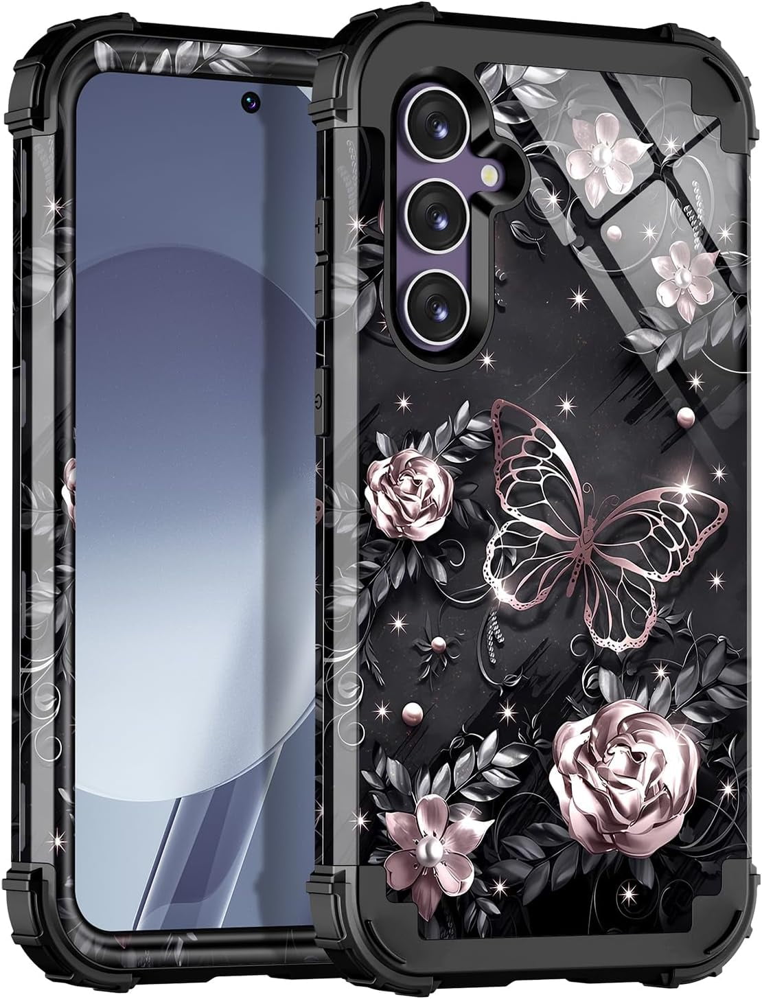 Casetego for Samsung Galaxy S23 FE 5G Case,Black Butterfly Heavy Duty ...