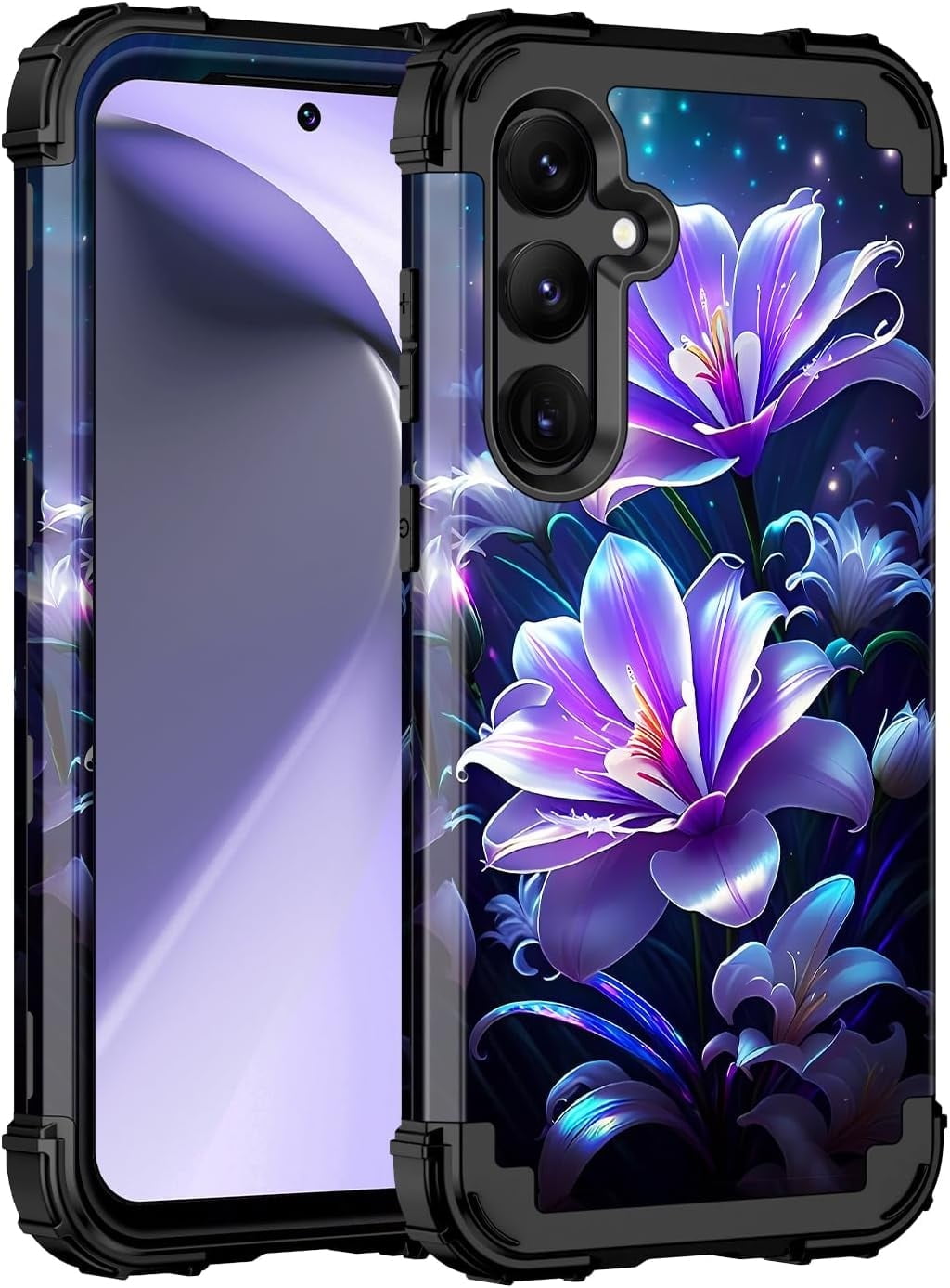 Casetego for Samsung Galaxy S24 5G Case,Glow in The Dark Three Layer Heavy Duty Shockproof Full ...