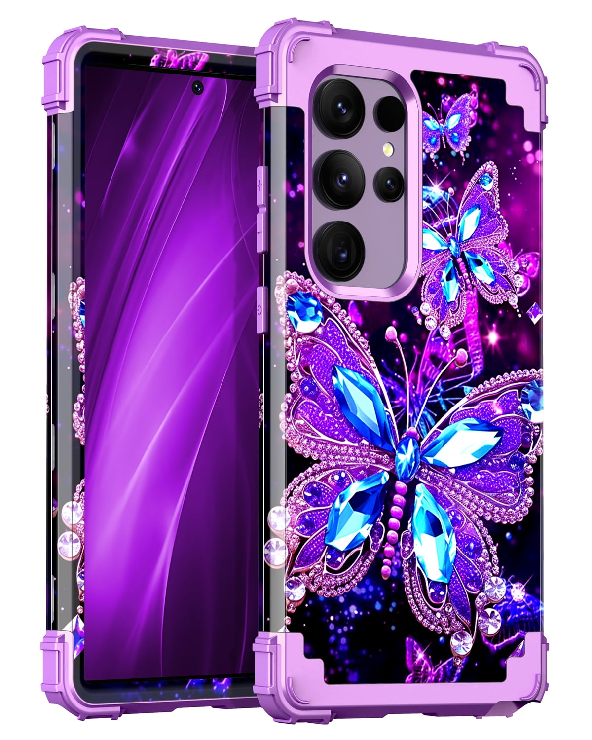 Casetego for Samsung Galaxy S24 Ultra 5G Case,Glow in The Dark Three Layer Heavy Duty Shockproof ...