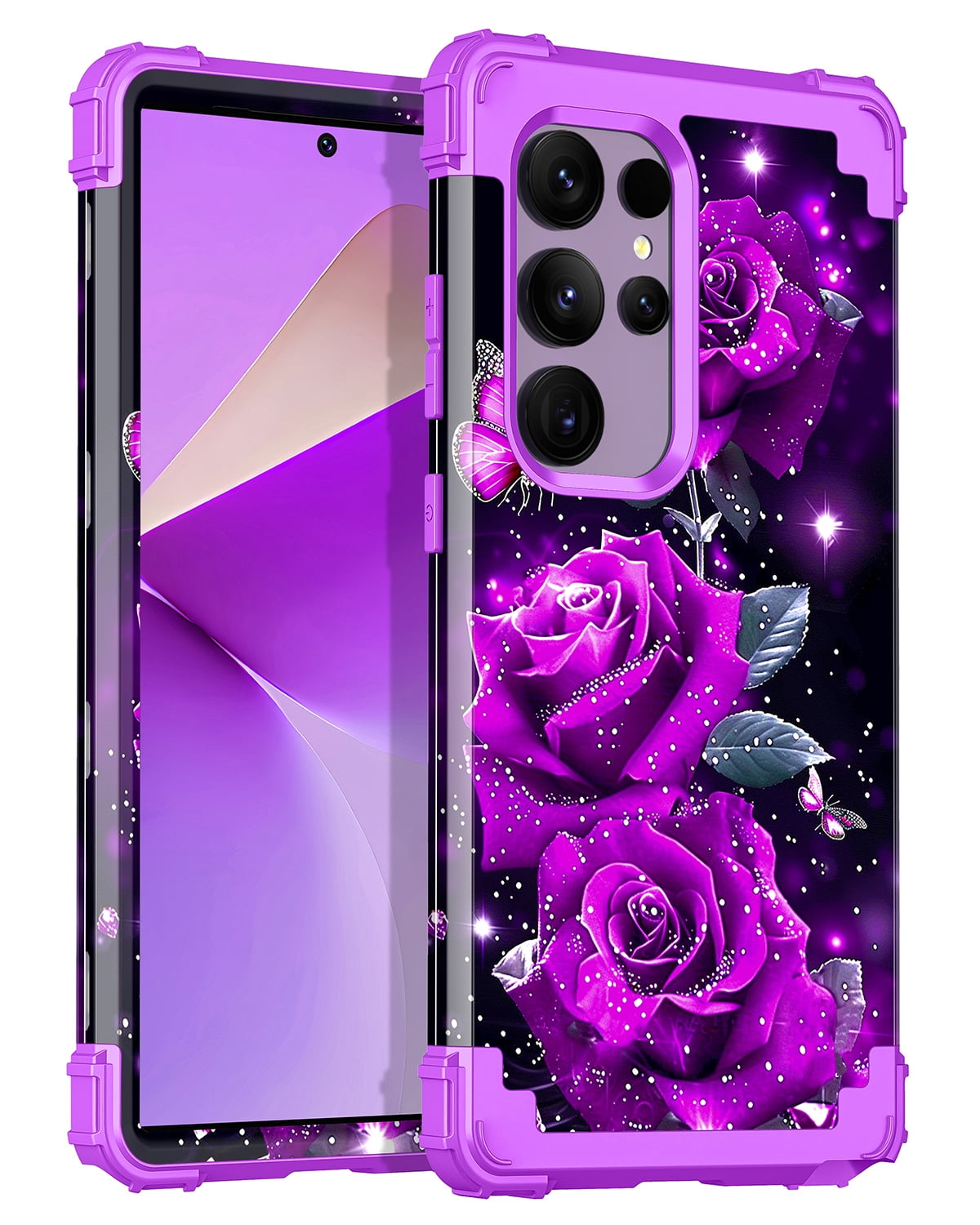 Casetego for Samsung Galaxy S24 Ultra 5G Case,Glow in The Dark Three Layer Heavy Duty Shockproof ...