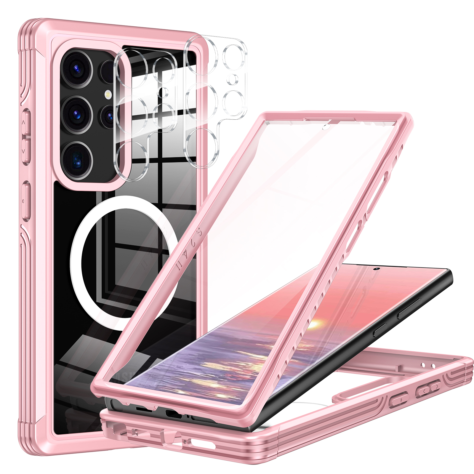 Samsung Galaxy S22 Ultra Case,Allytech Plating TPU Shockproof Case Magnetic Transparent ...