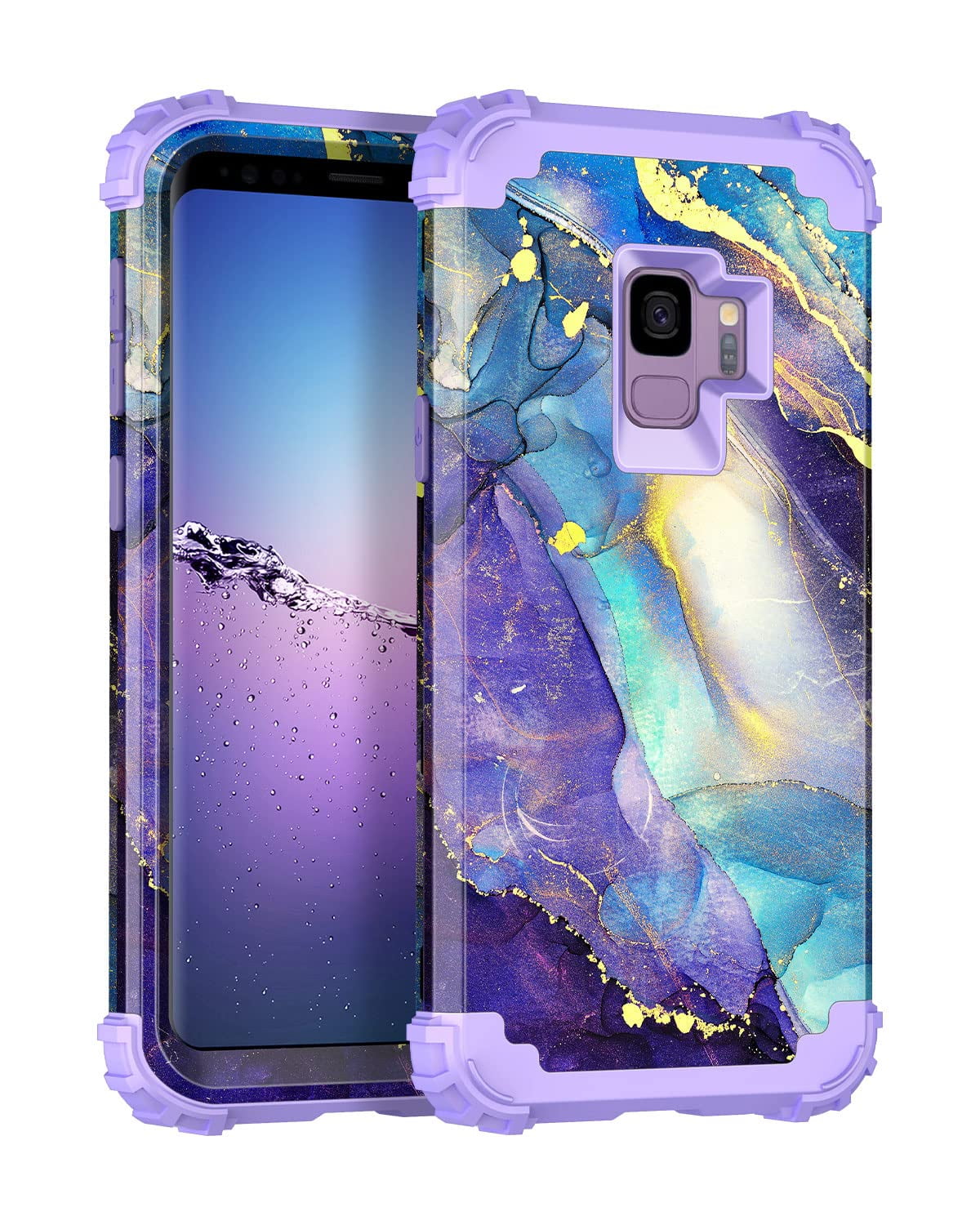 Casetego Samsung Galaxy S9 Case, 3-Layer Shockproof, Marble Design ...