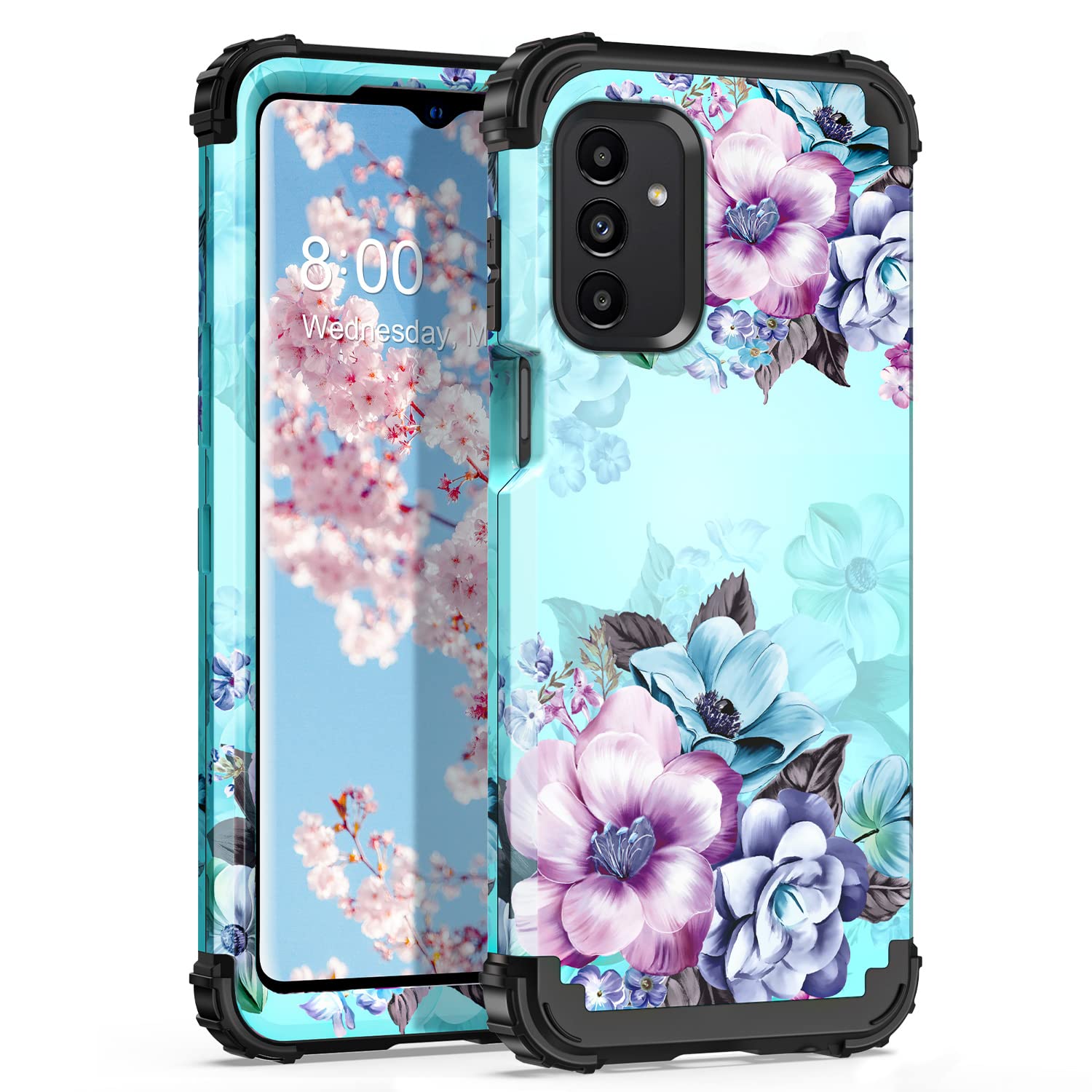 Casetego for Samsung Galaxy A13 5G Case,Floral Three Layer Heavy Duty ...