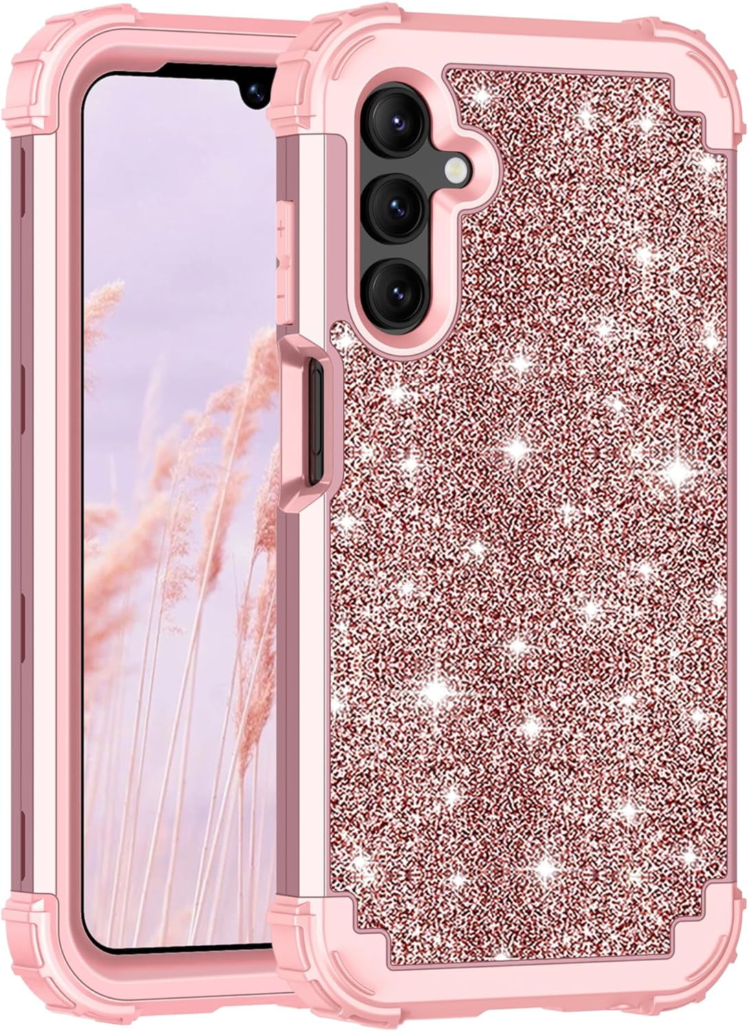 Casetego for Samsung Galaxy A15 5G Case,Glitter Sparkly Bling 3 in 1 Shockproof Heavy Duty ...