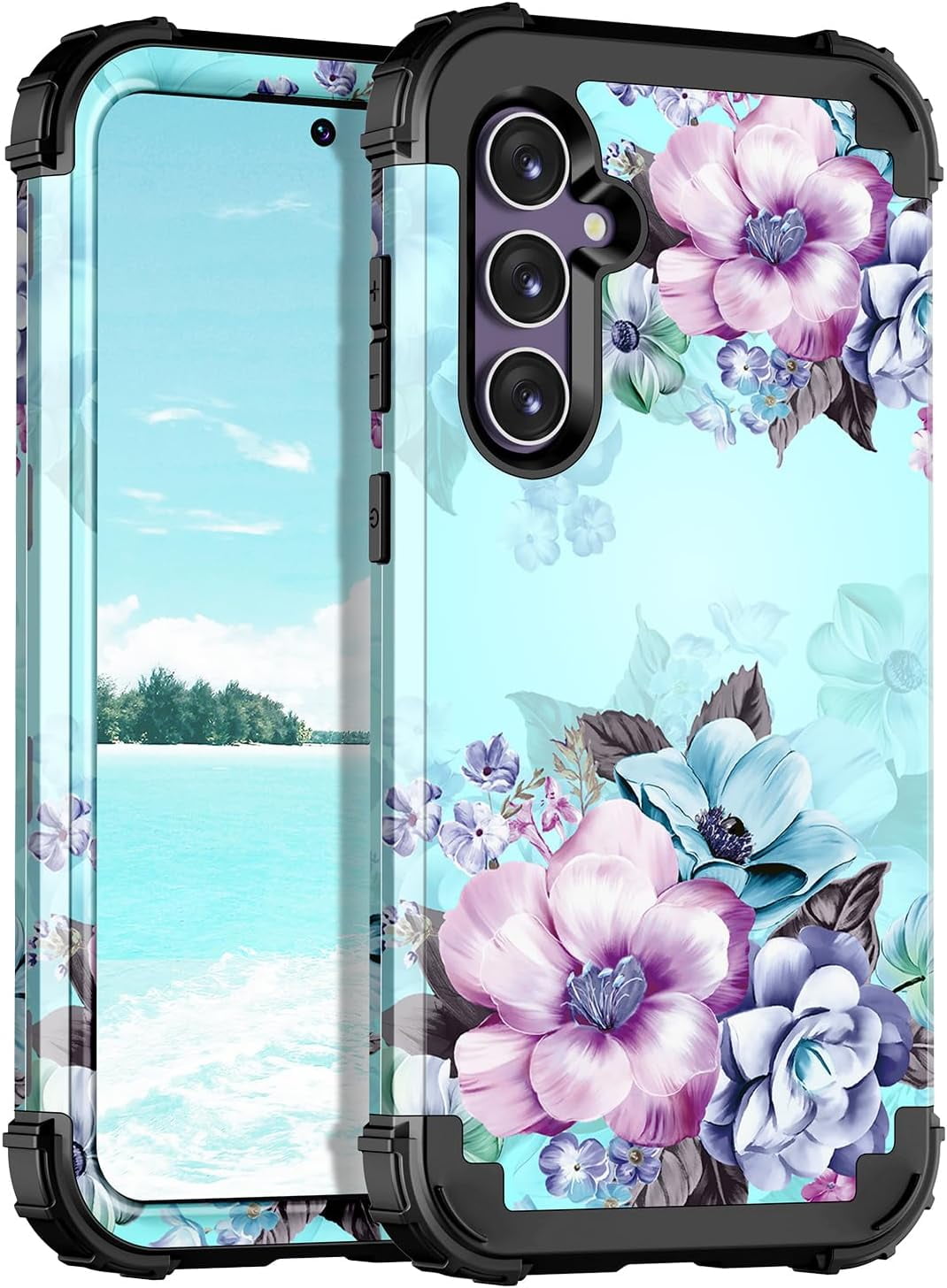 Casetego Shockproof Floral Fashion Cell Phone Case for Samsung Galaxy ...