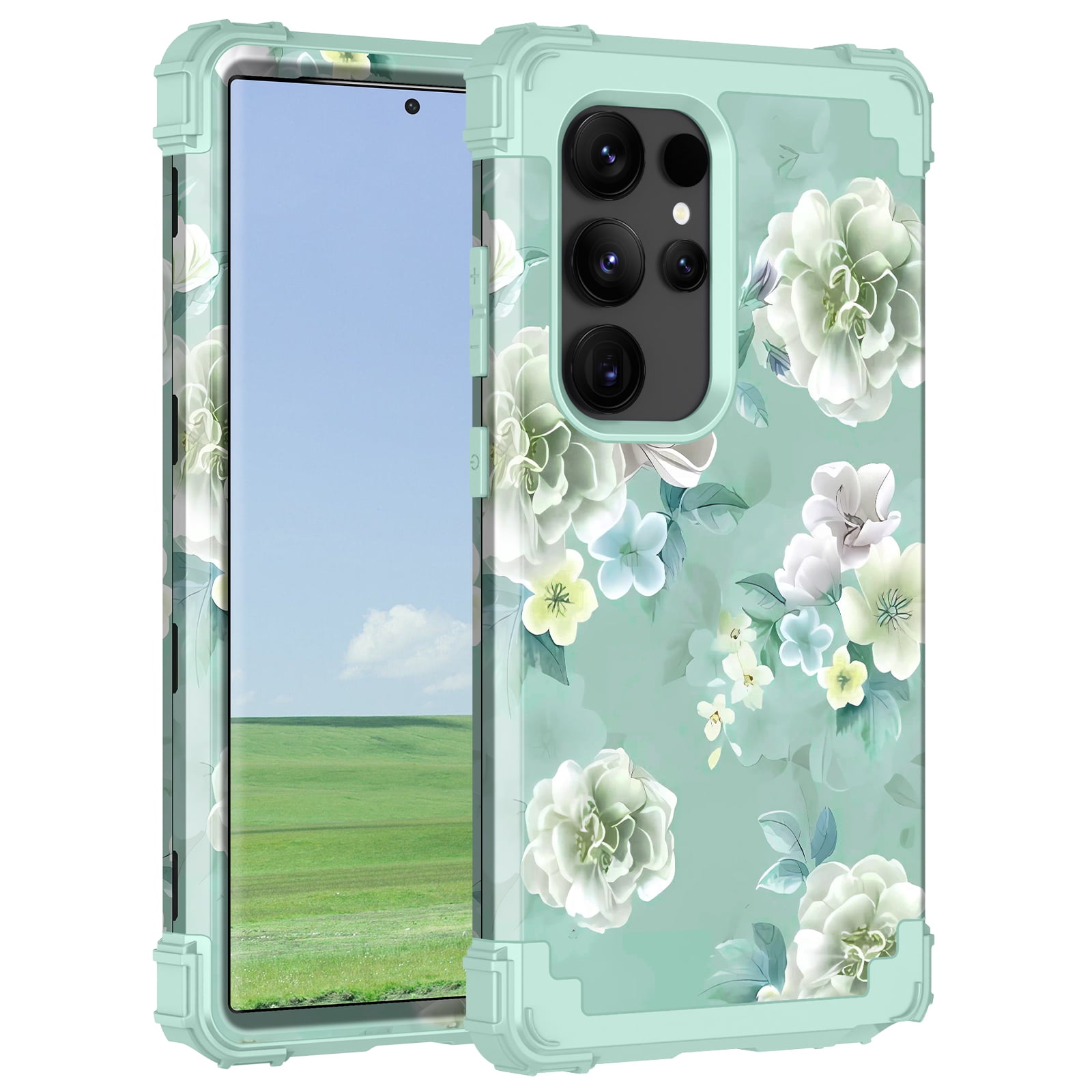 Casetego for Samsung Galaxy S24 Ultra Case,Marble Three Layer Heavy Duty Shockproof Hard Plastic ...