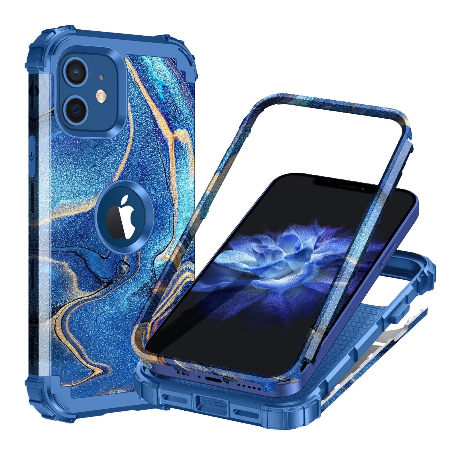 Casetego for iPhone 12 Case/iPhone 12 Pro Case,Marble Shockproof Heavy ...
