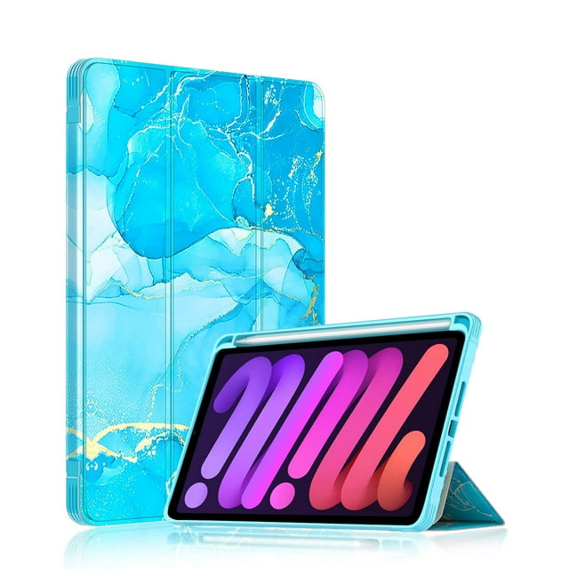 Casetego for iPad Mini 6 Case with Pencil Holder,Marble Design ...